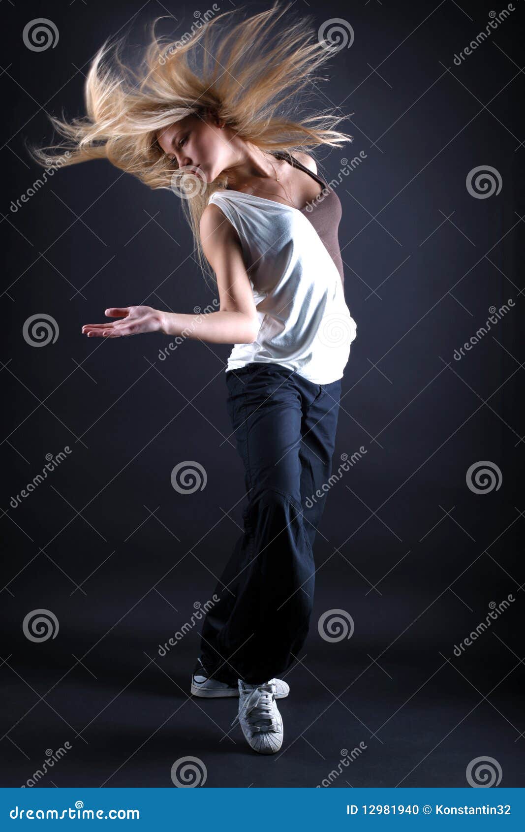 Woman Modern Dancer in Action Stock Photo - Image of exercising, casual ...