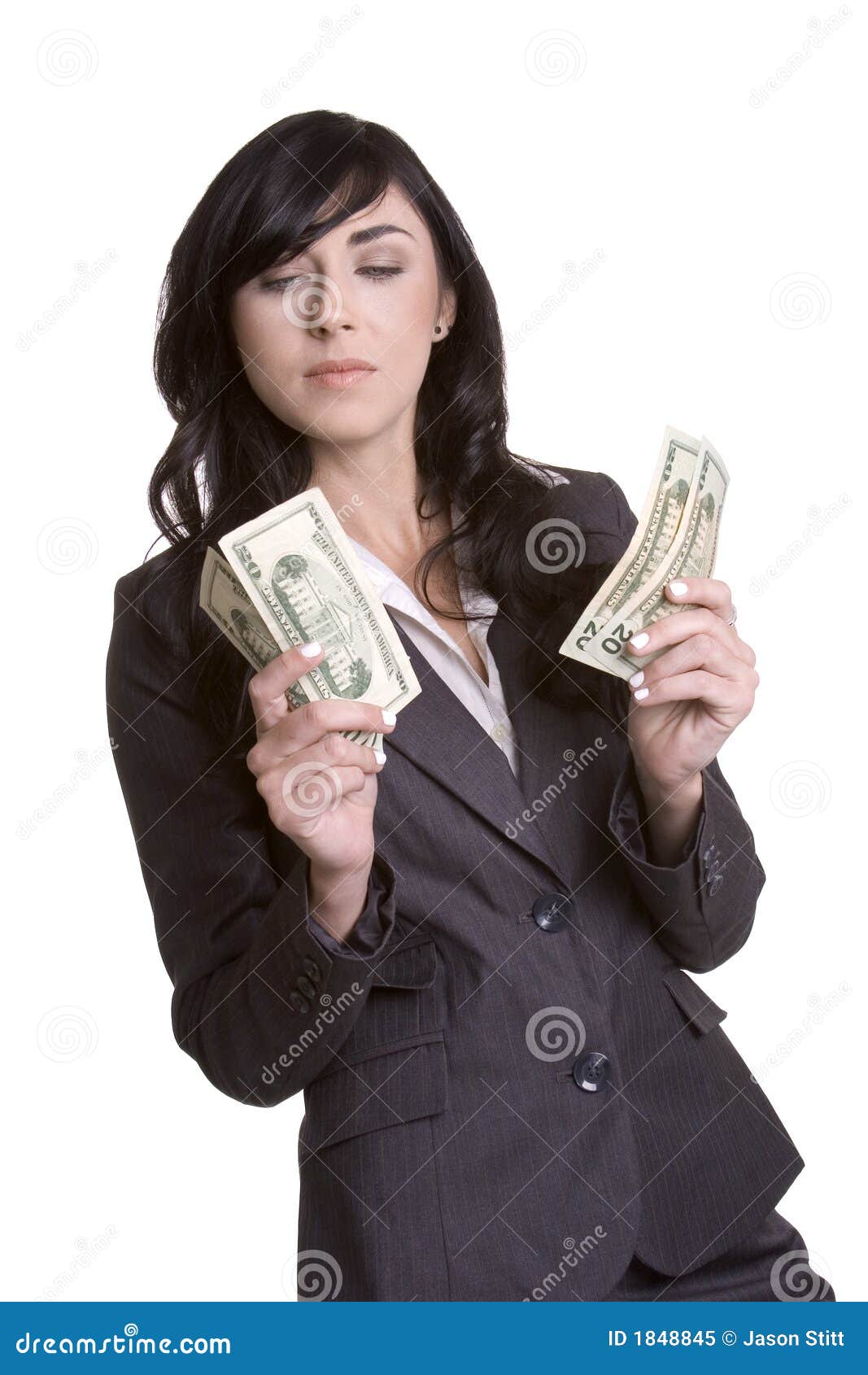 Woman with Money stock image. Image of money, woman, beautiful - 1848845
