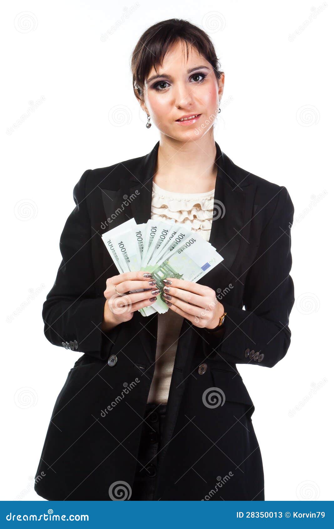 Woman with money stock image. Image of jackpot, studio - 28350013