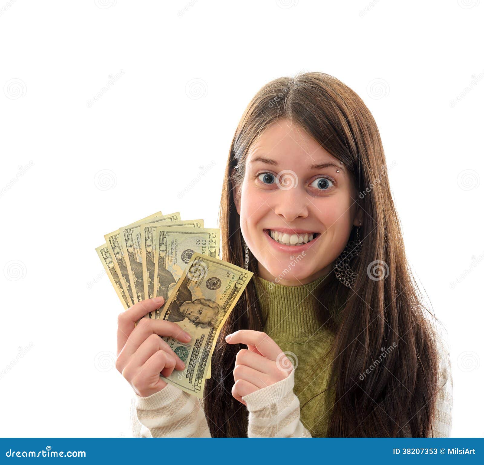 Woman with Money stock image. Image of payment, finance - 38207353