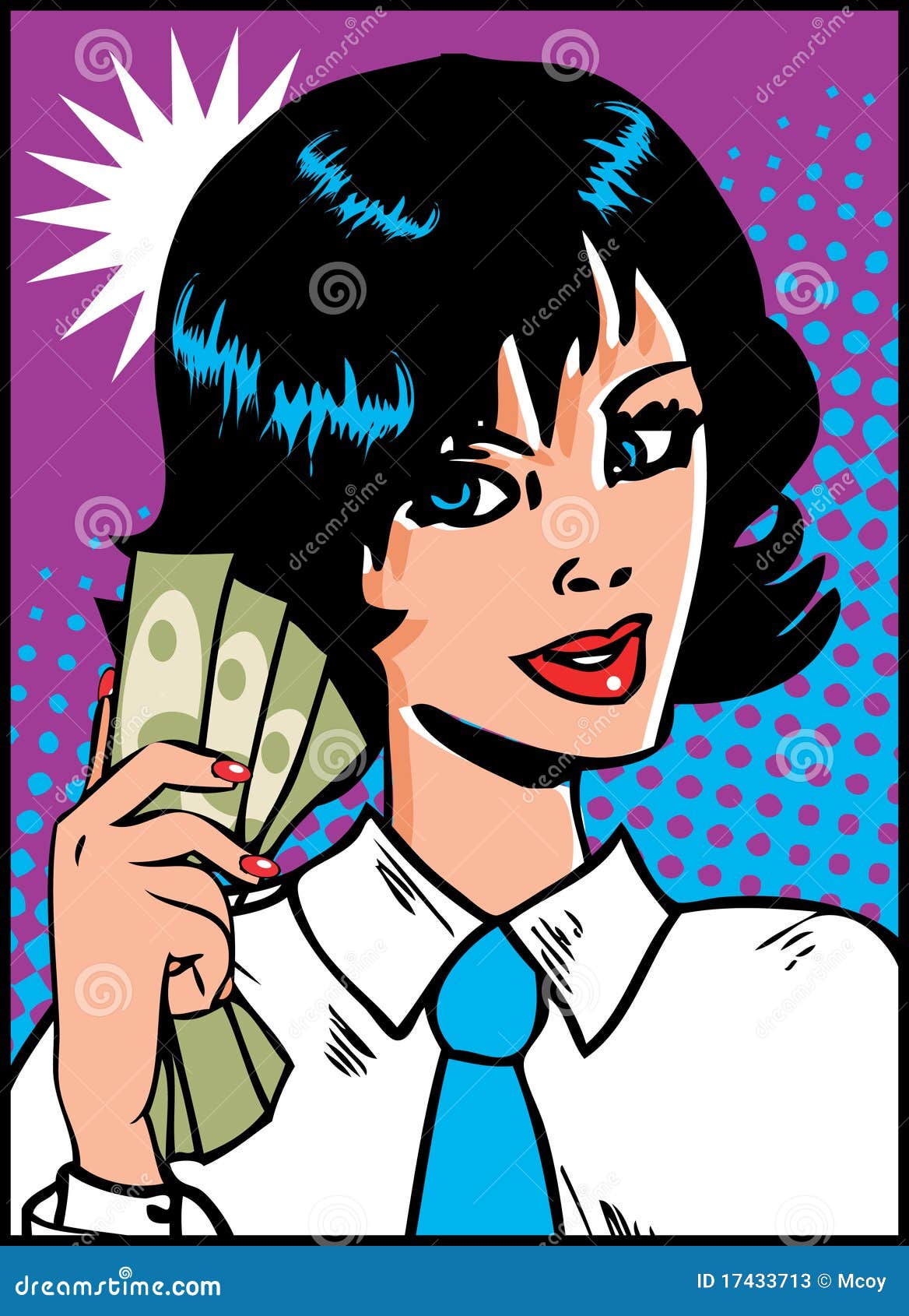 Woman with money in hand stock illustration. Illustration of business ...