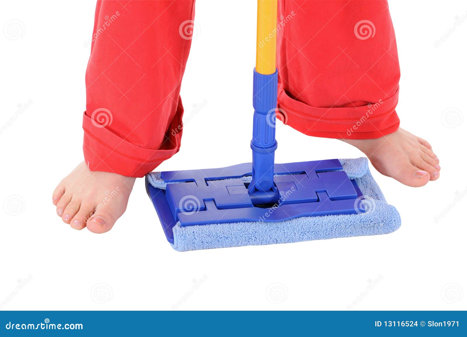 The woman with a mop stock photo. Image of cleaning, domestic - 13116524