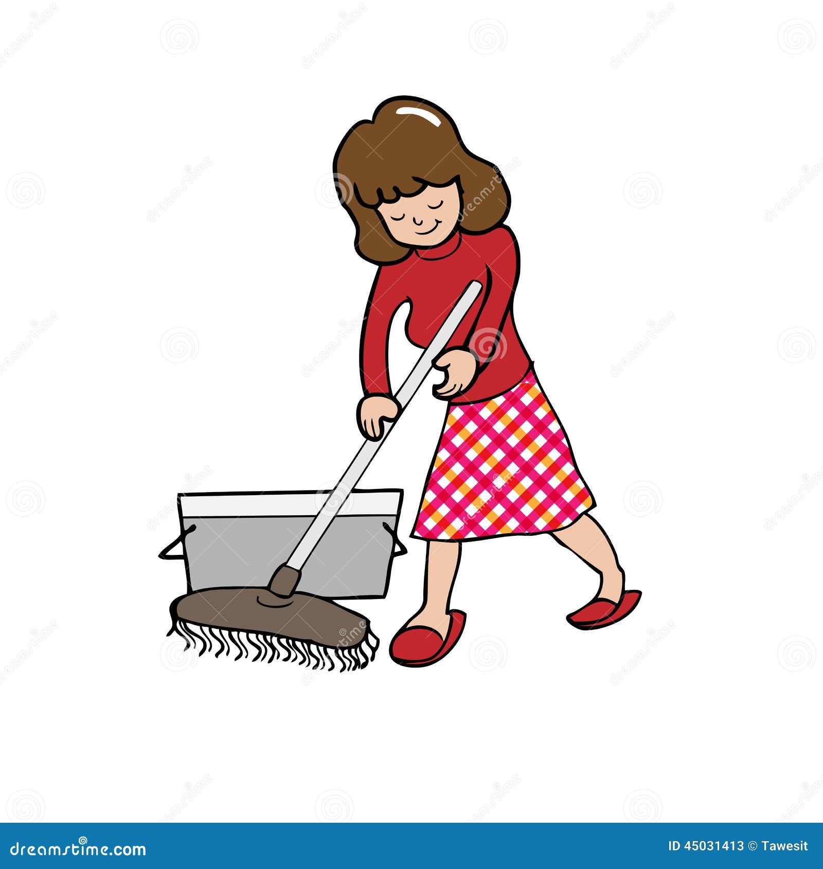 Woman mopping floor stock vector. Illustration of cleaning - 45031413