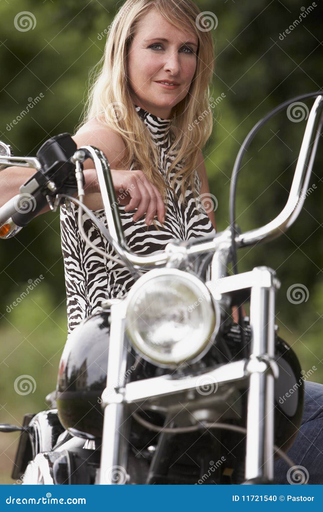 Woman and motorbike stock photo. Image of happiness, caucasian - 11721540