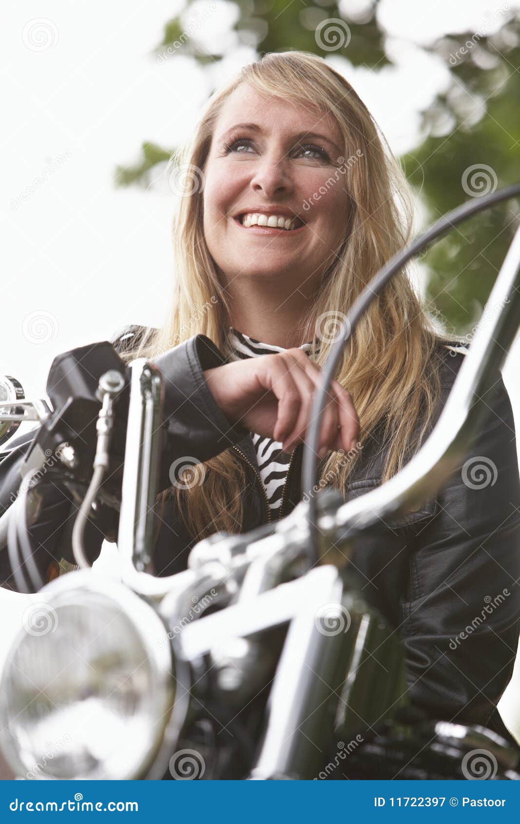 Woman and motorbike stock image. Image of pretty, people - 11722397