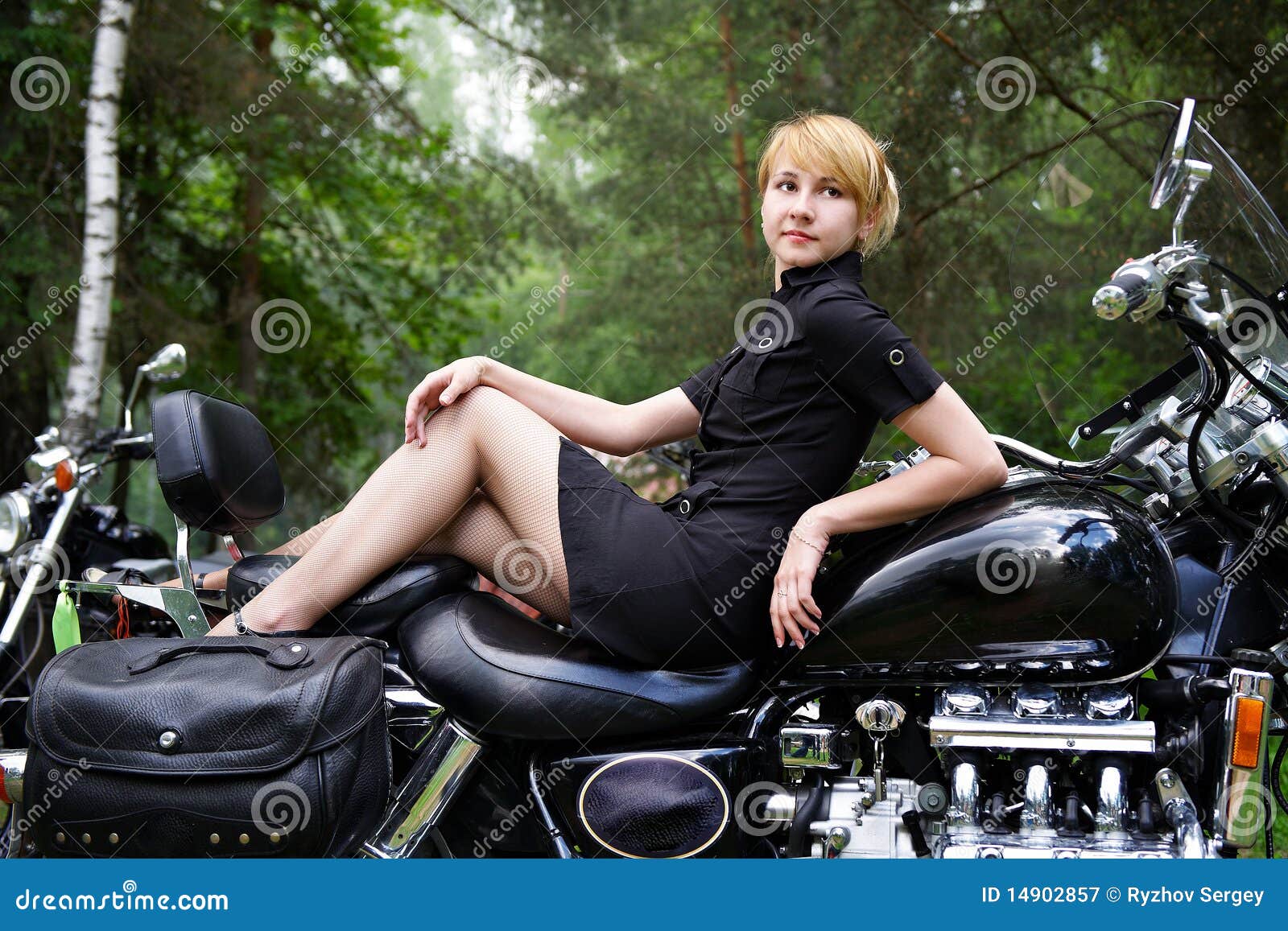 Woman on motorcycle stock image. Image of light, heat - 14902857