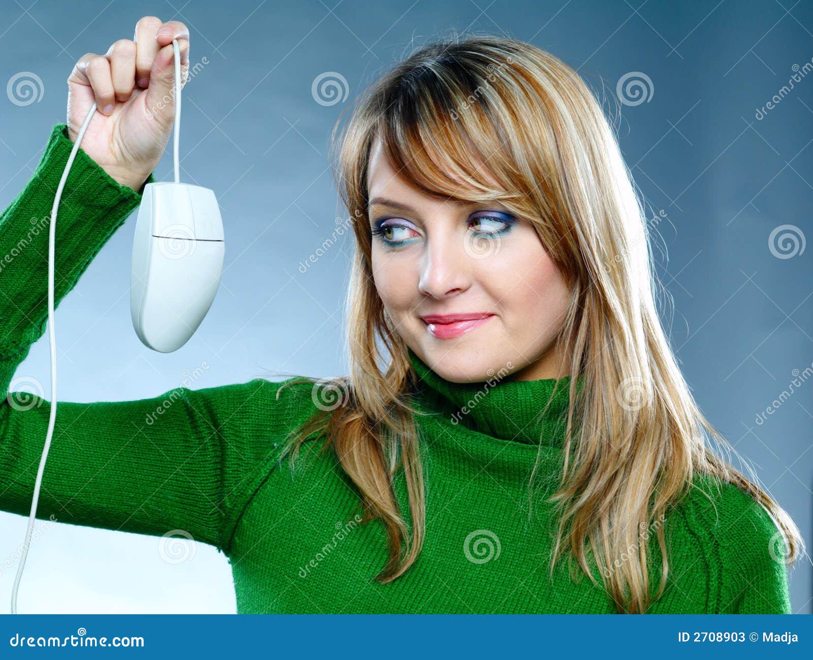 Woman with mouse stock image. Image of communicate, communication - 2708903