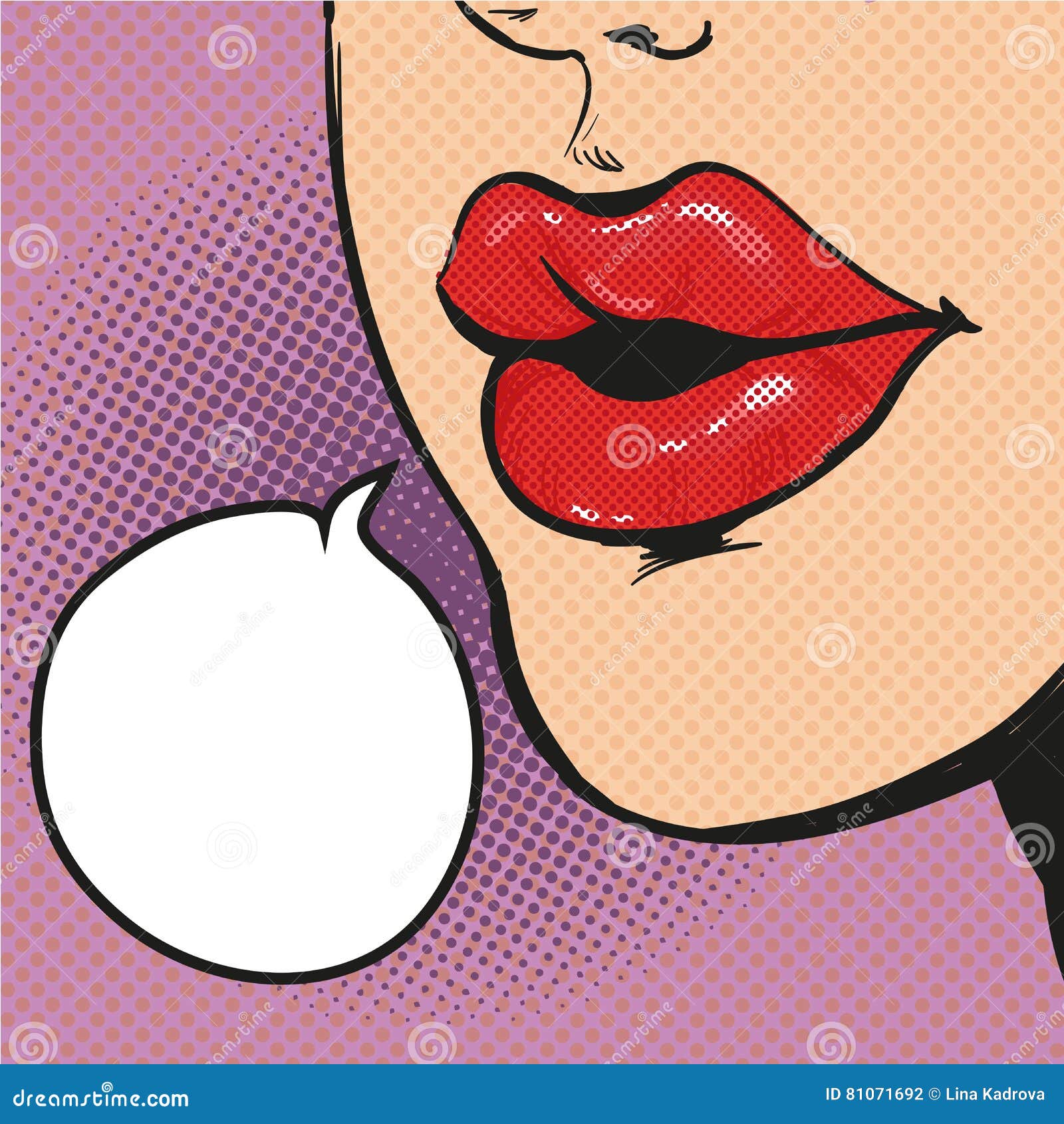 Woman Mouth Pop Art Comic Vector Stock Vector Illustration Of