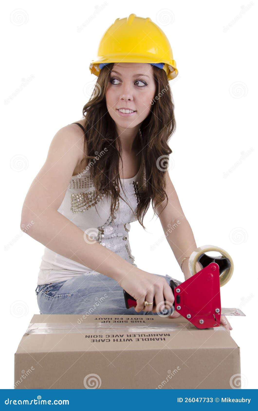 Woman moving stock image. Image of packages, parcels - 26047733