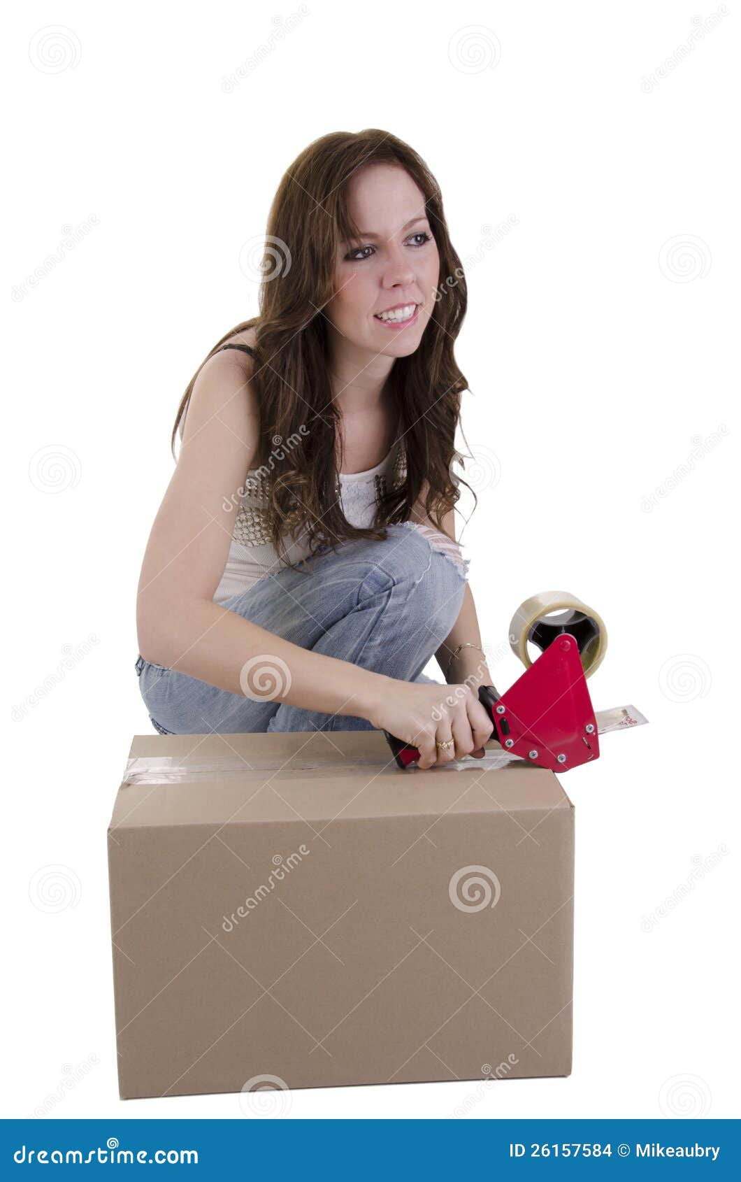 Woman moving stock photo. Image of cardboard, homeowner - 26157584