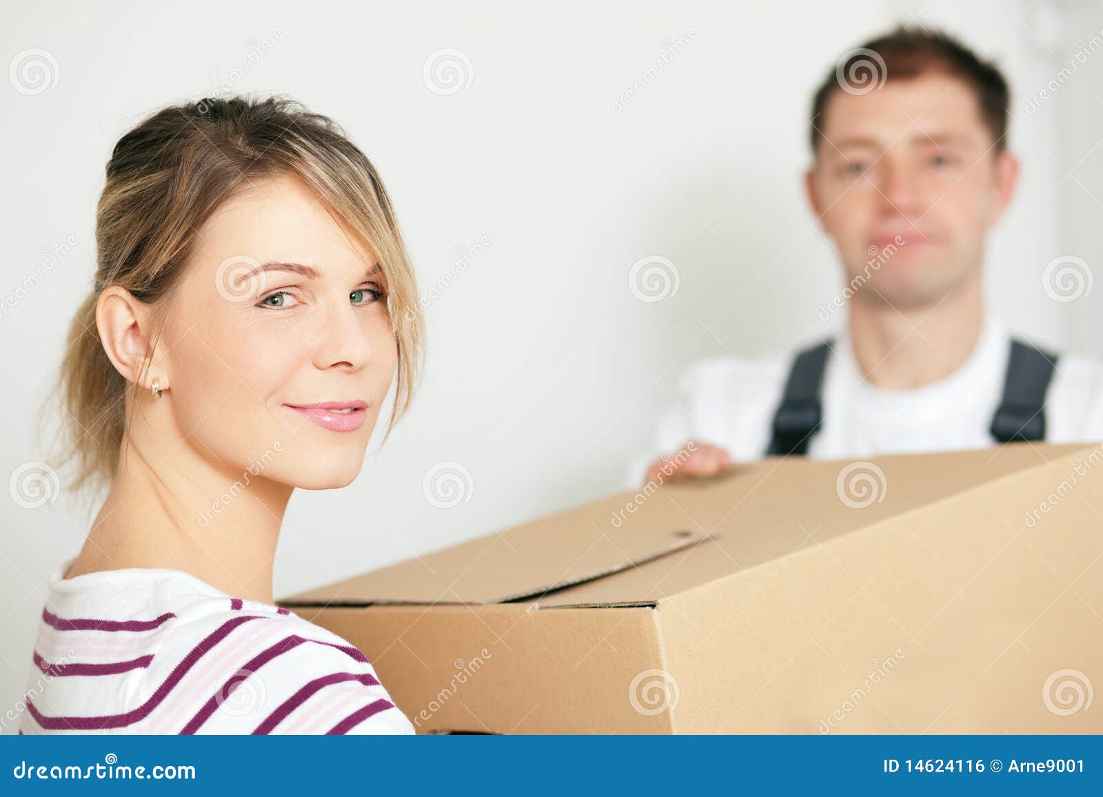 Woman Moving in Her New House Stock Photo - Image of indoors ...