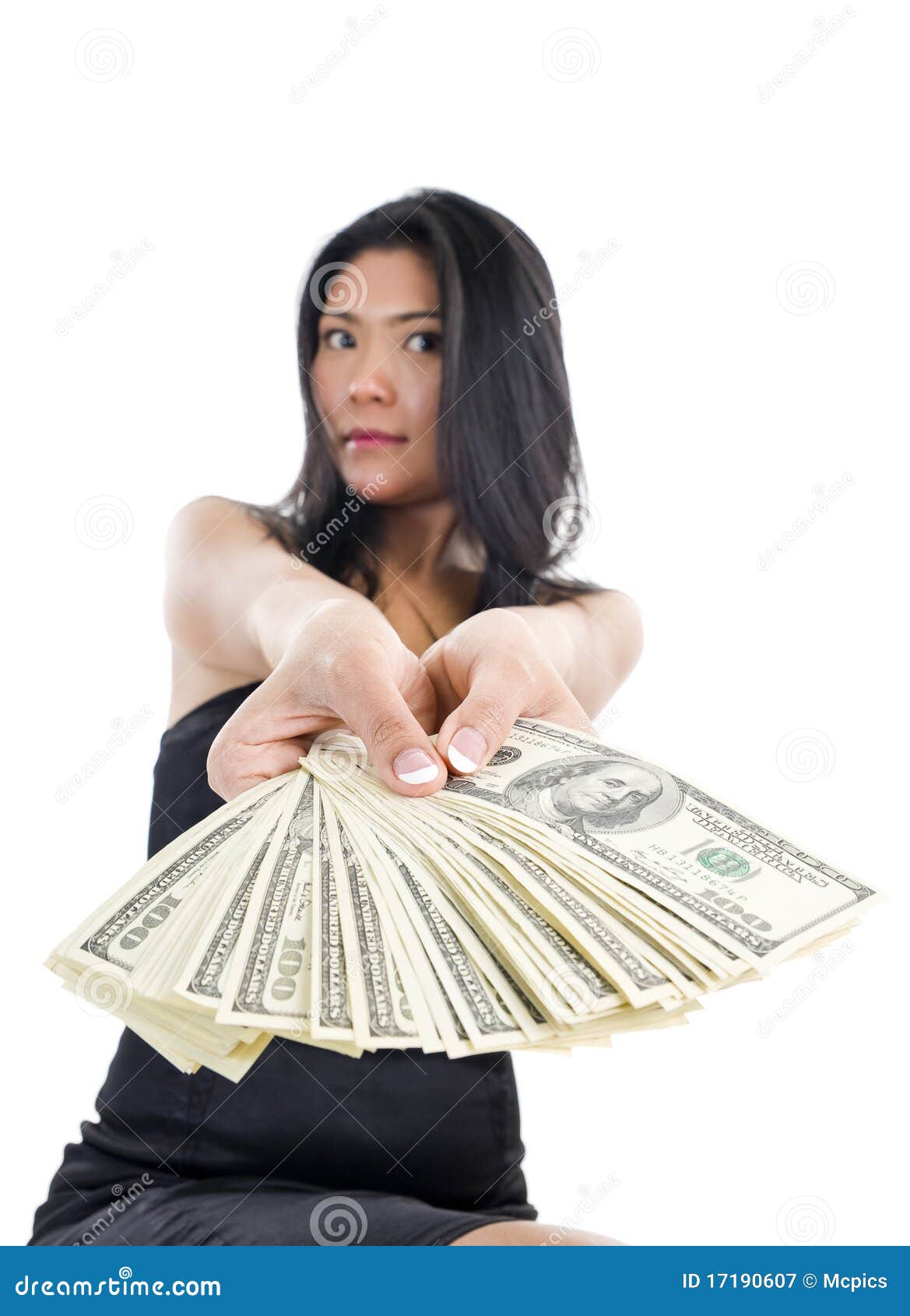 Woman with much money stock image. Image of girl, female - 17190607