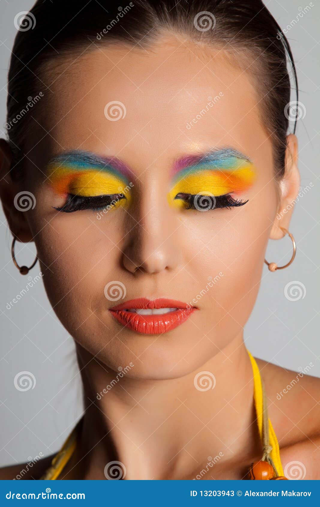 Woman and Multicolored Make-up. Stock Image - Image of makeup, isolated ...