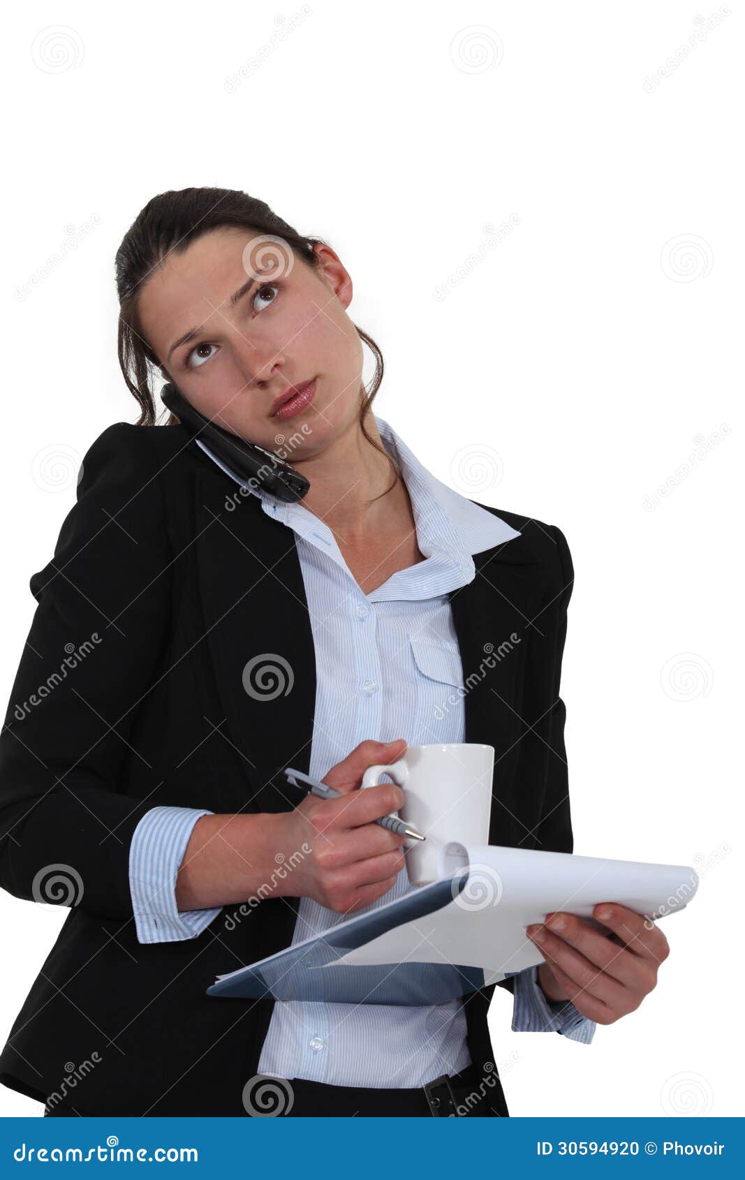 Woman multitasking stock photo. Image of consultant, information - 30594920