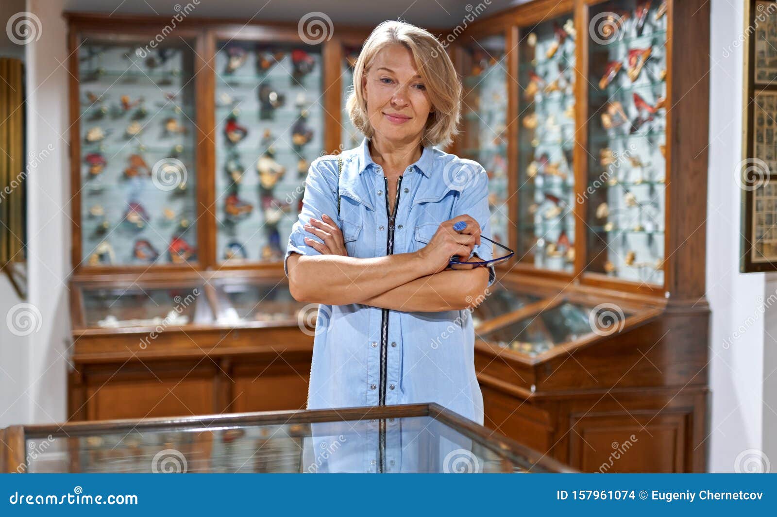 Woman in Museum Looking at Art Object. Stock Photo - Image of hall ...