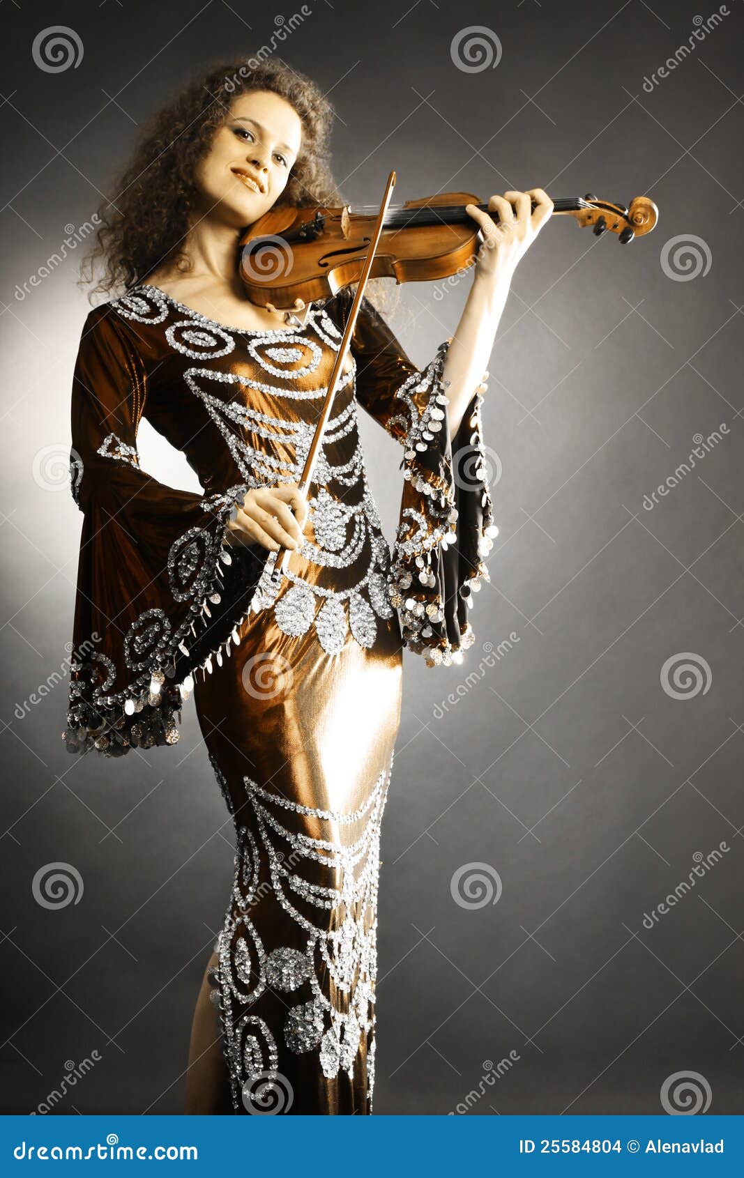 Woman musician with violin stock photo. Image of instruments - 25584804