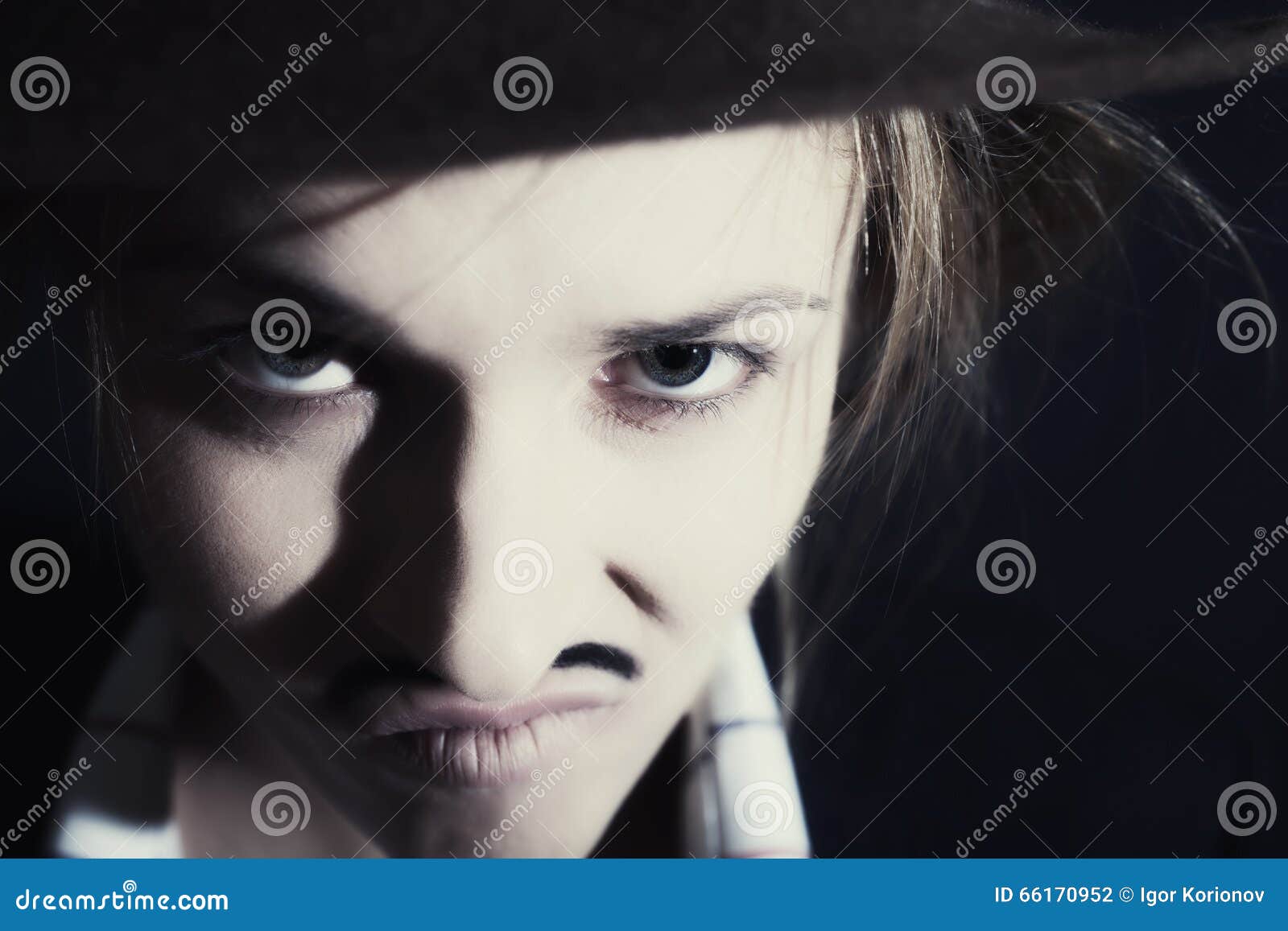 Woman with mustache stock photo. Image of human, adults - 66170952