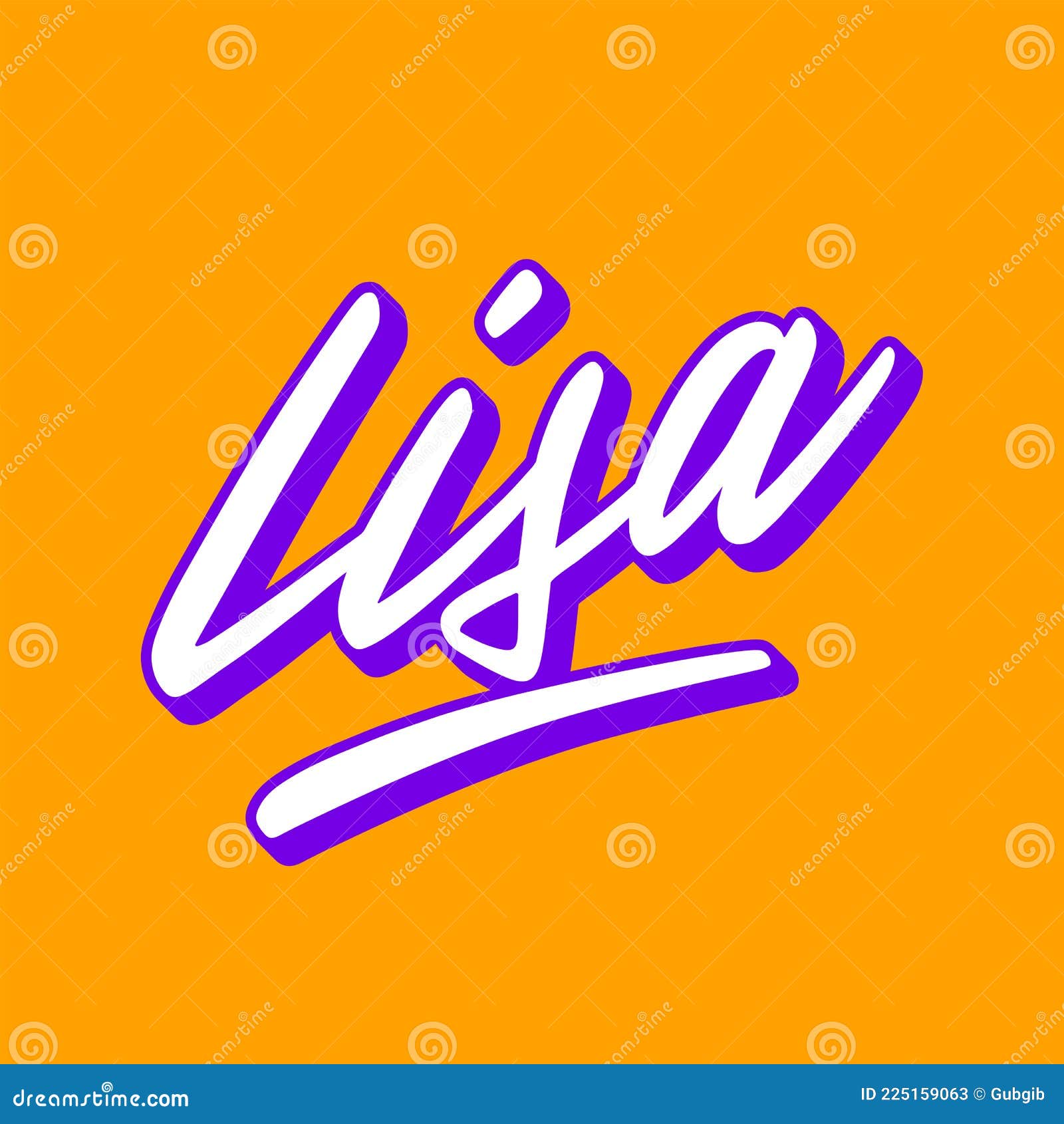 Woman Name Lisa Hand Lettering with 3d Effect Stock Vector ...