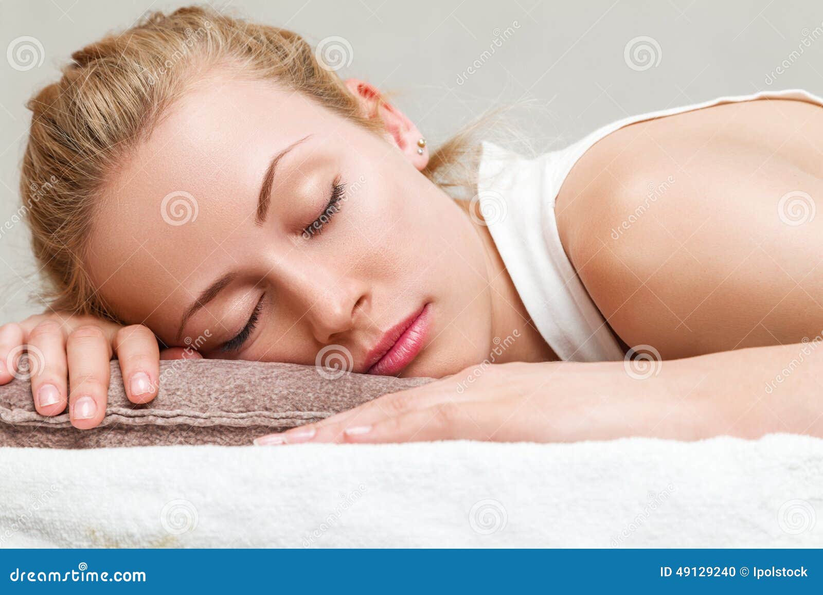Woman napping in bedroom stock photo. Image of indoor - 49129240