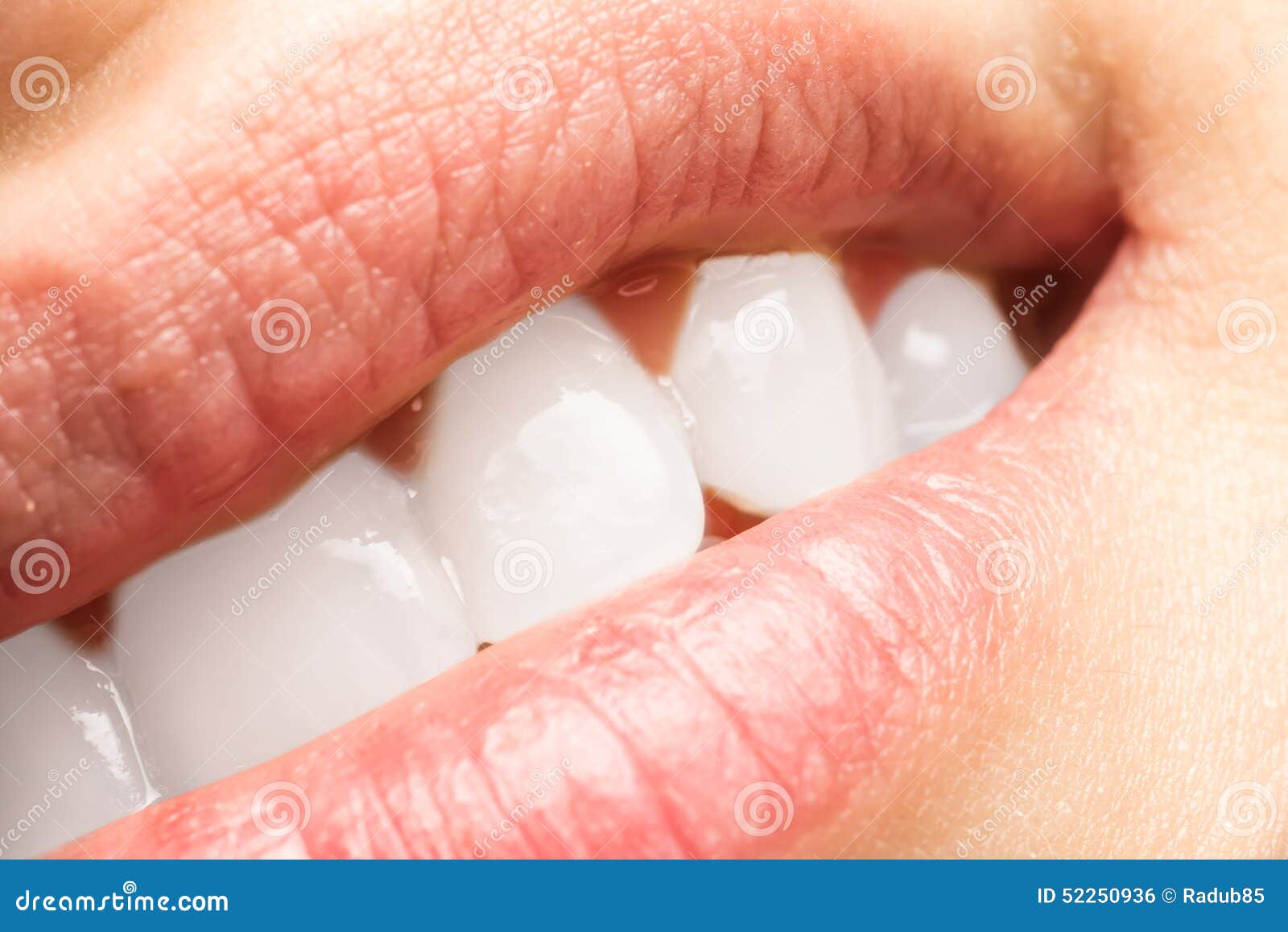 Natural Lips. Close Up Shoot Of Young Beautiful Girl With Perfect Skin ...