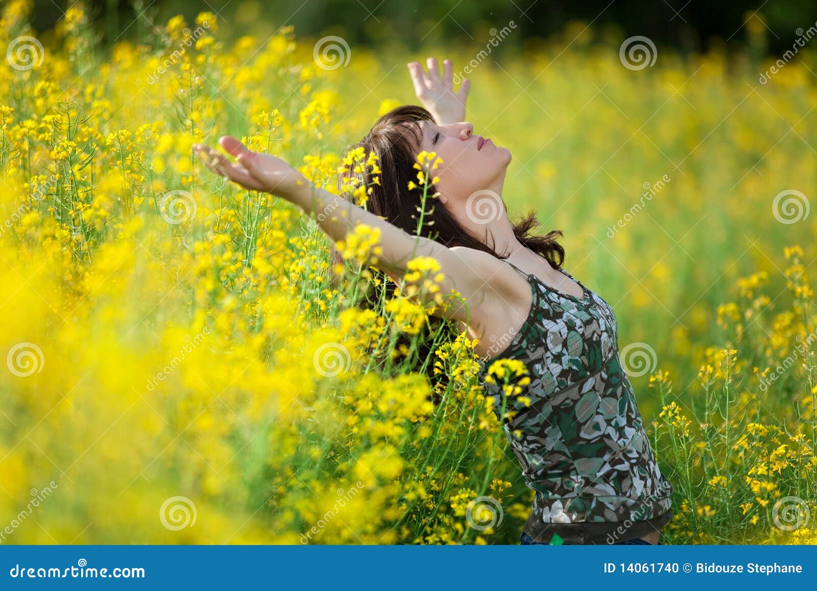 Woman in nature stock photo. Image of freshness, breathing - 14061740