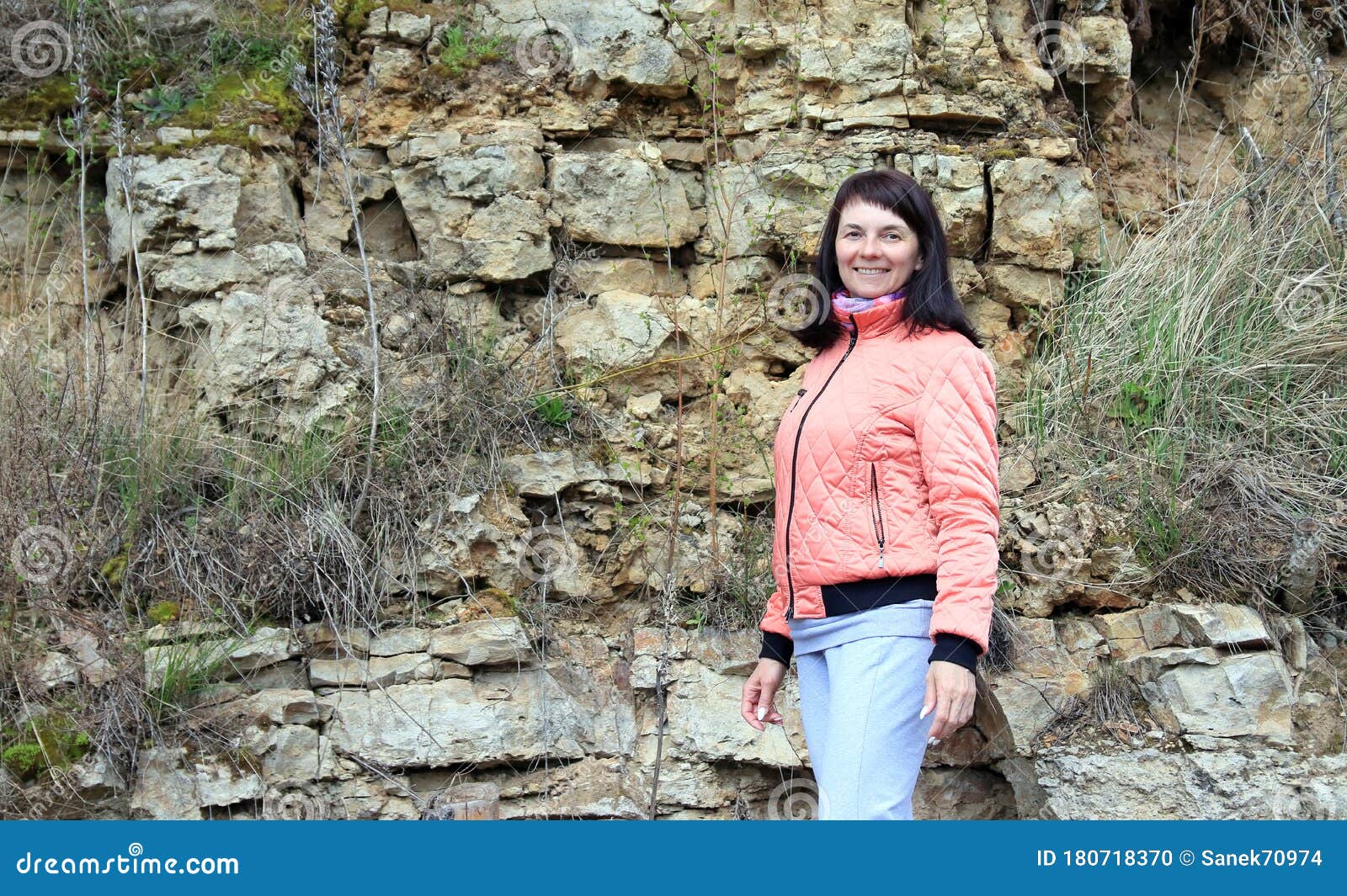 Woman in nature stock photo. Image of beach, hiker, active - 180718370