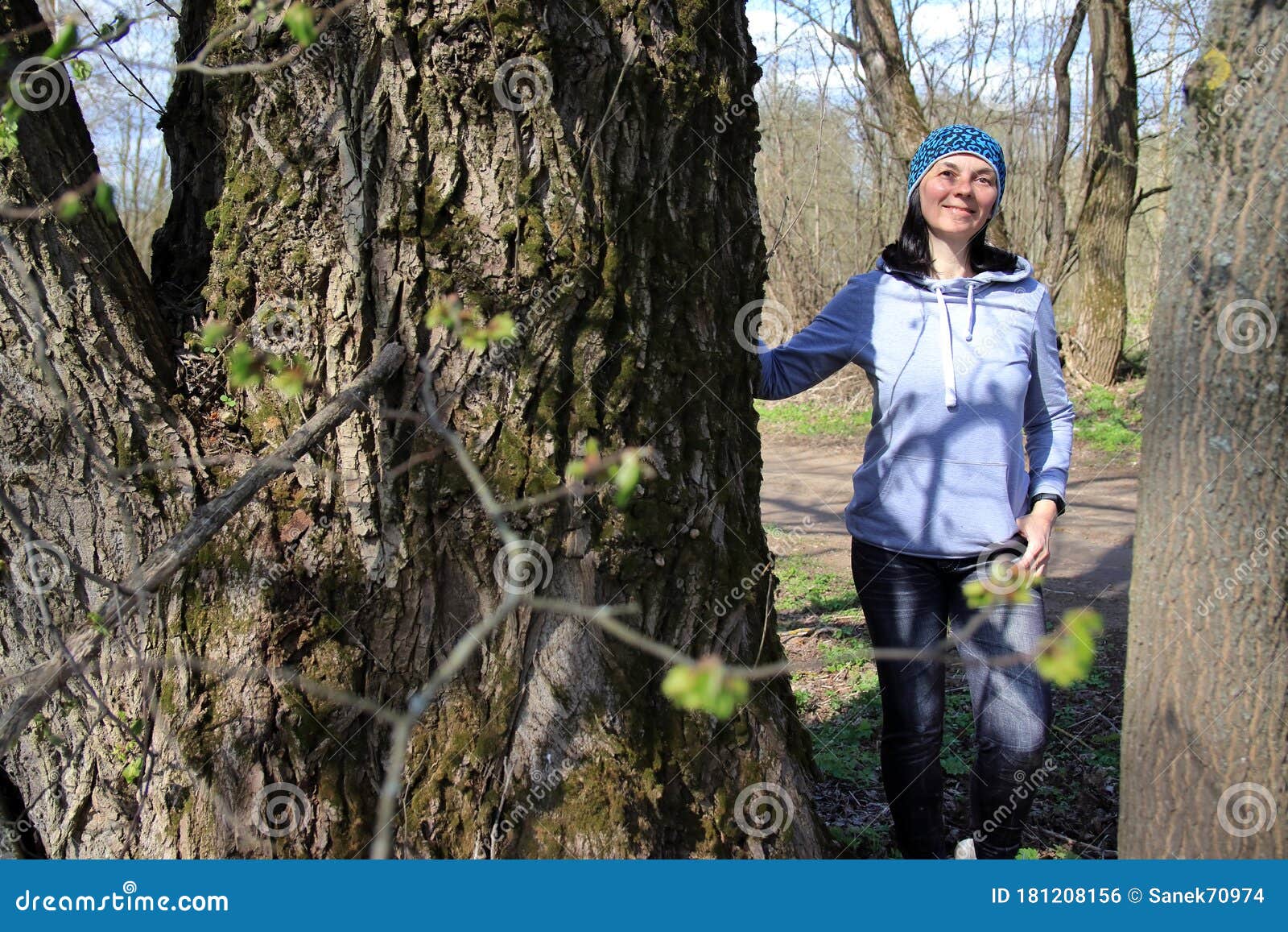 Woman in nature stock photo. Image of jogging, healthy - 181208156