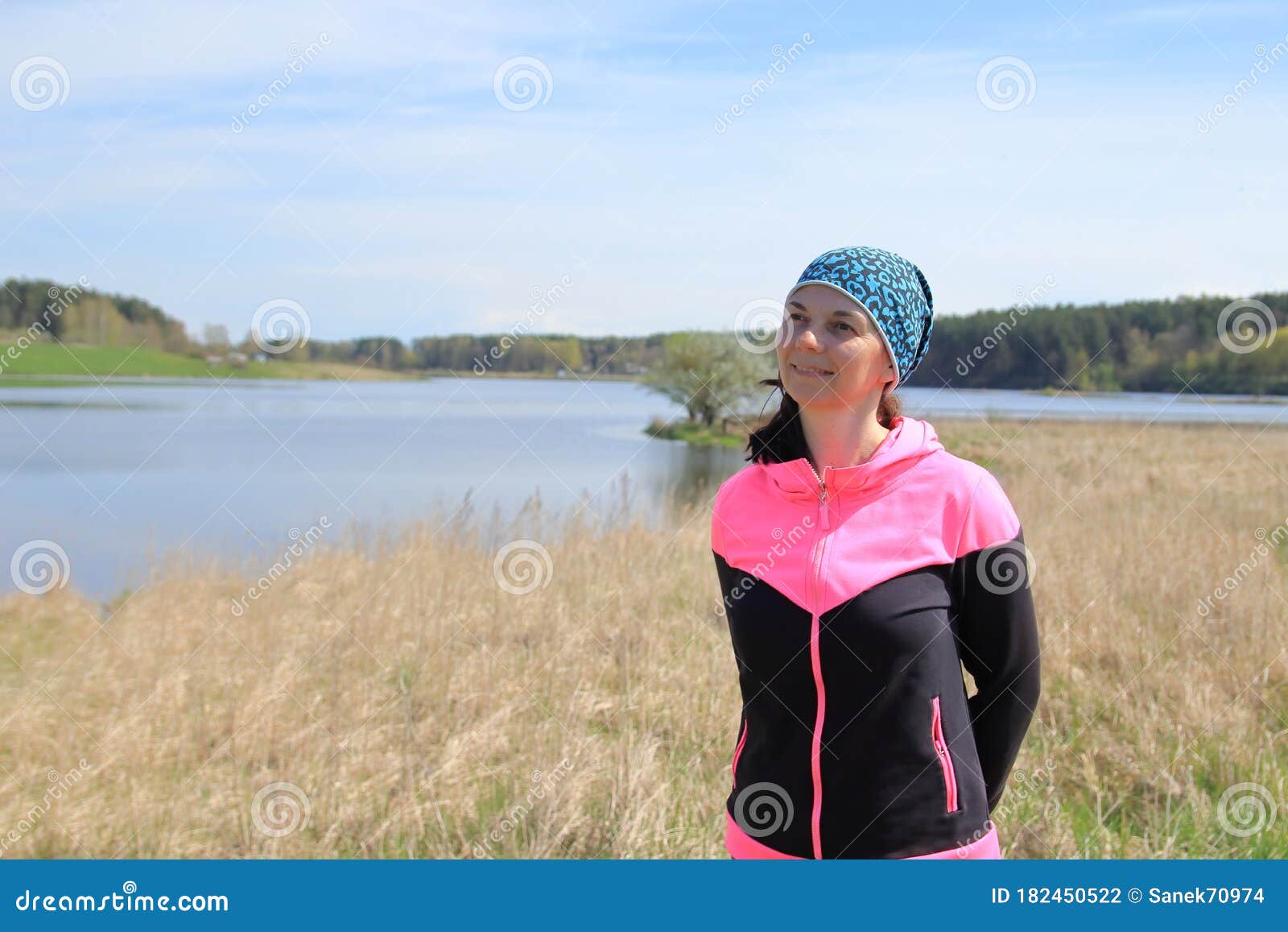 Woman in nature stock photo. Image of adventure, portrait - 182450522