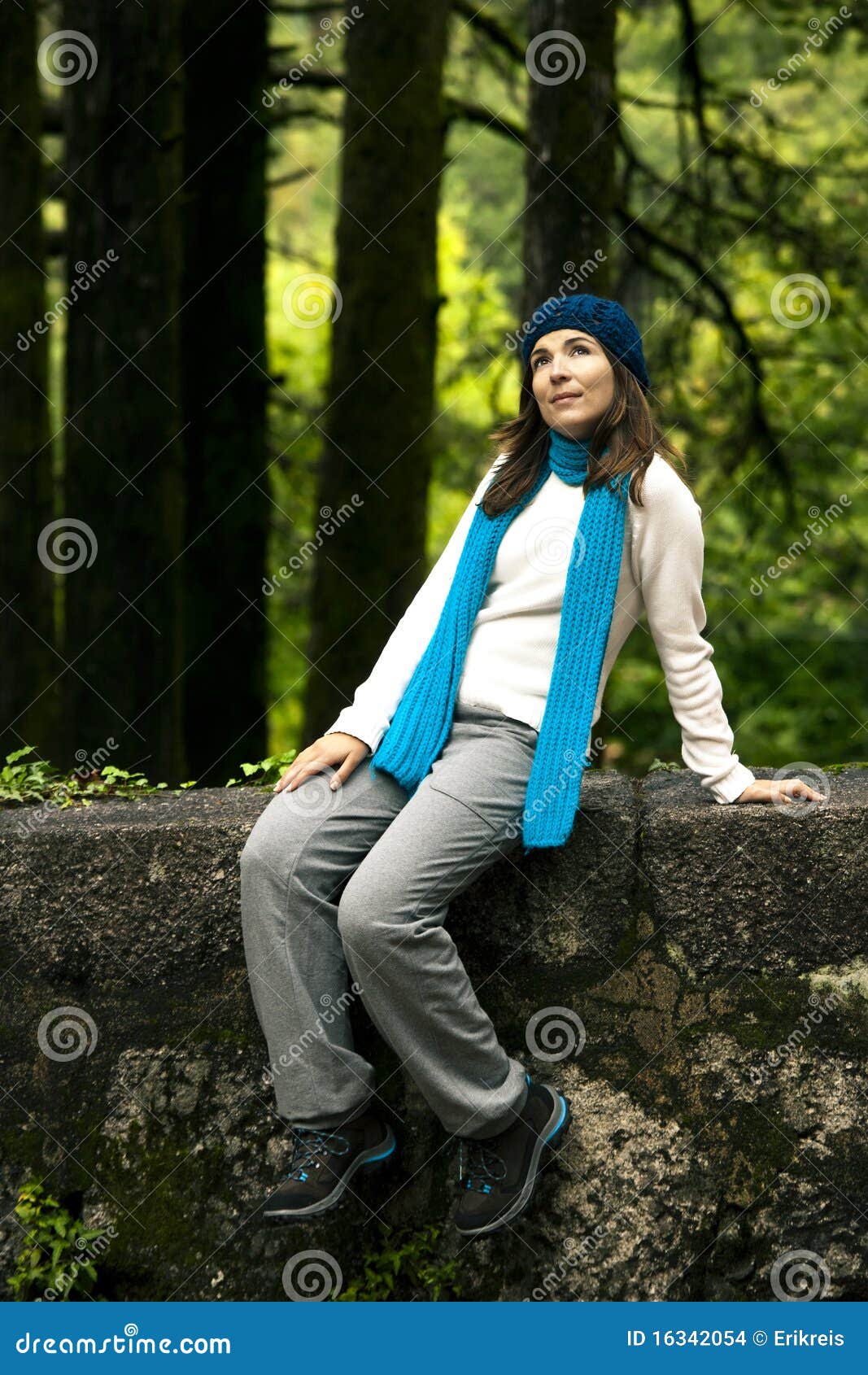 Woman in nature thinking stock photo. Image of beautiful - 16342054