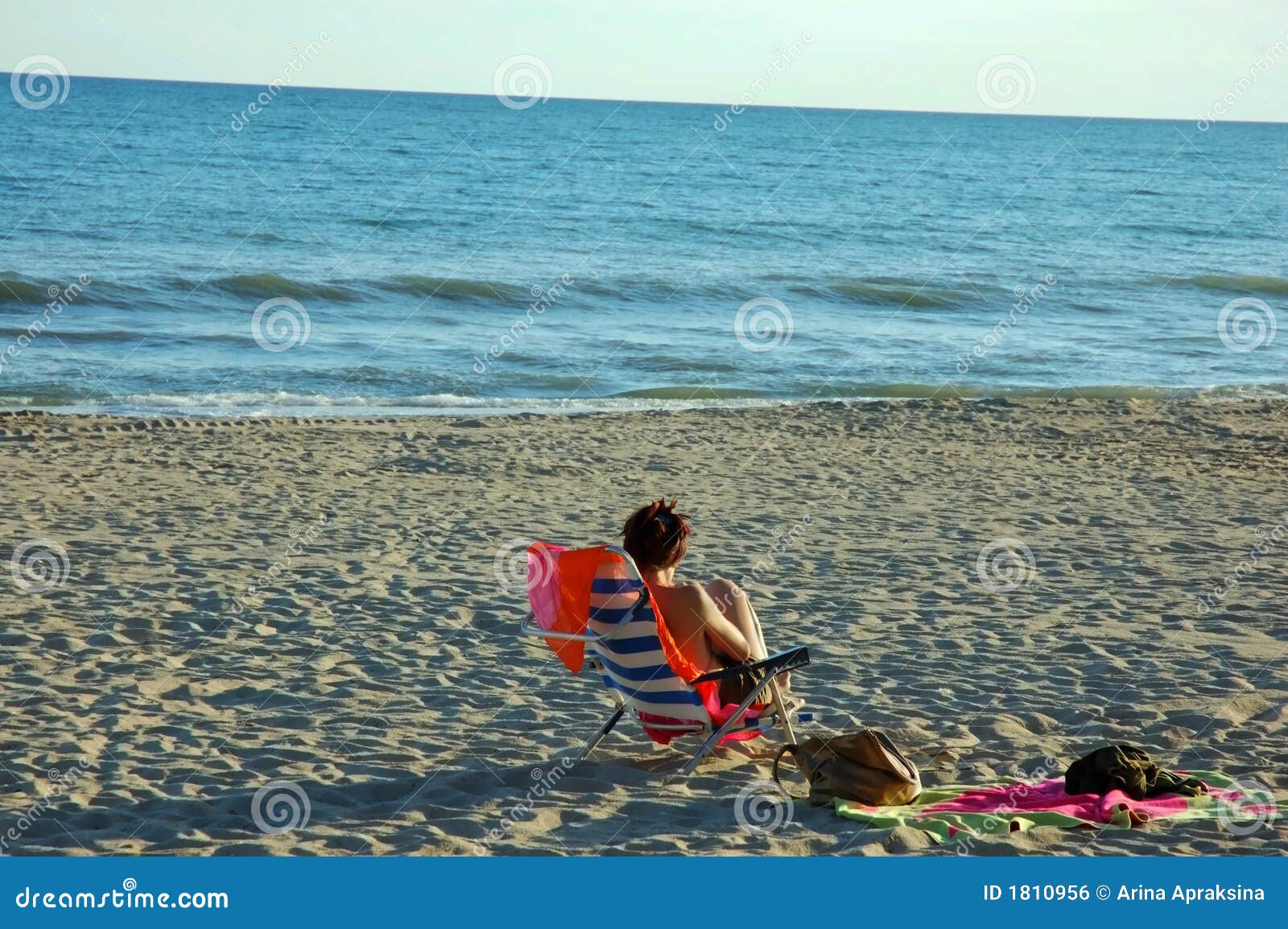 Woman Near Sea On The Beach Stock Photo - Image of vocation, rest: 1810956