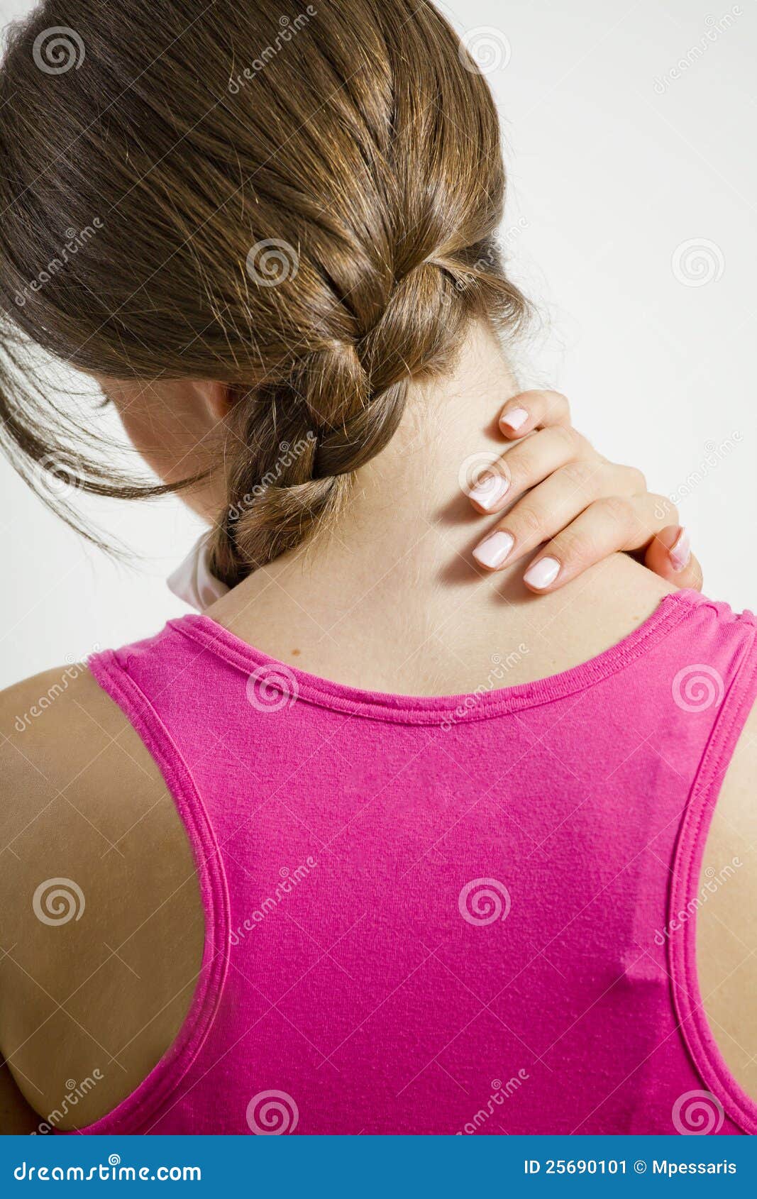 Woman with Neck Pain stock image. Image of smiling, healthy - 25690101