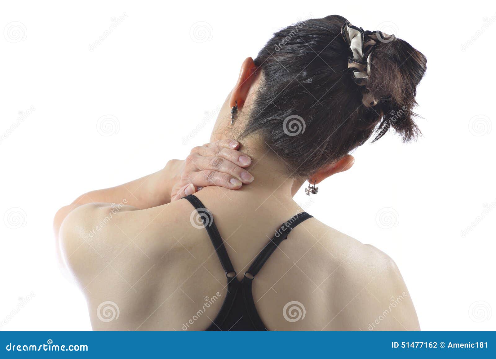 Woman with neck pain stock photo. Image of massage, physical - 51477162