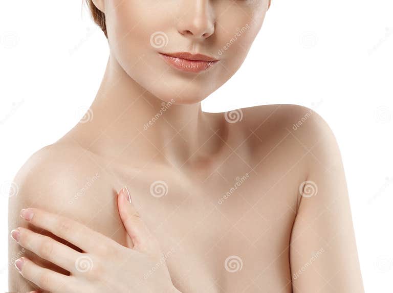 Woman Neck Shoulder Lips Nose Chin Cheeks Stock Image Image Of Neck