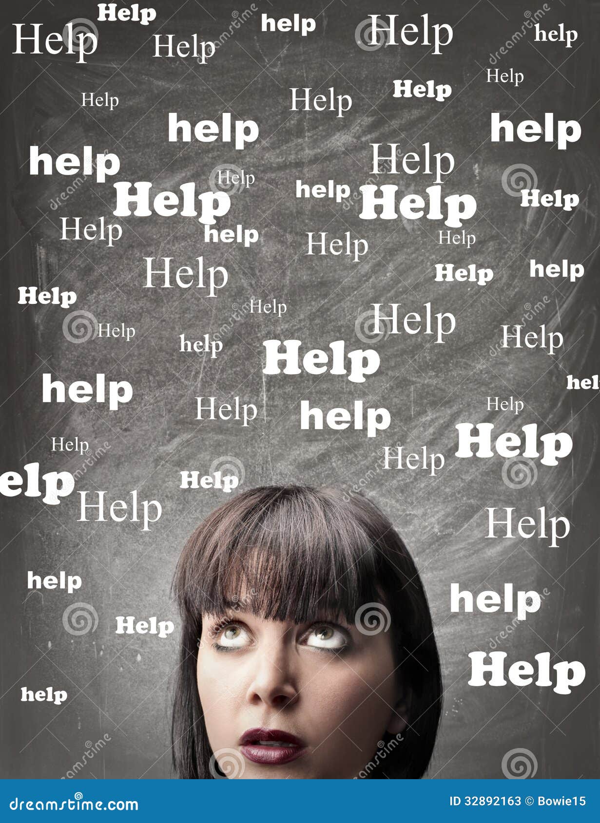 Woman needing help stock image. Image of blackboard, study - 32892163