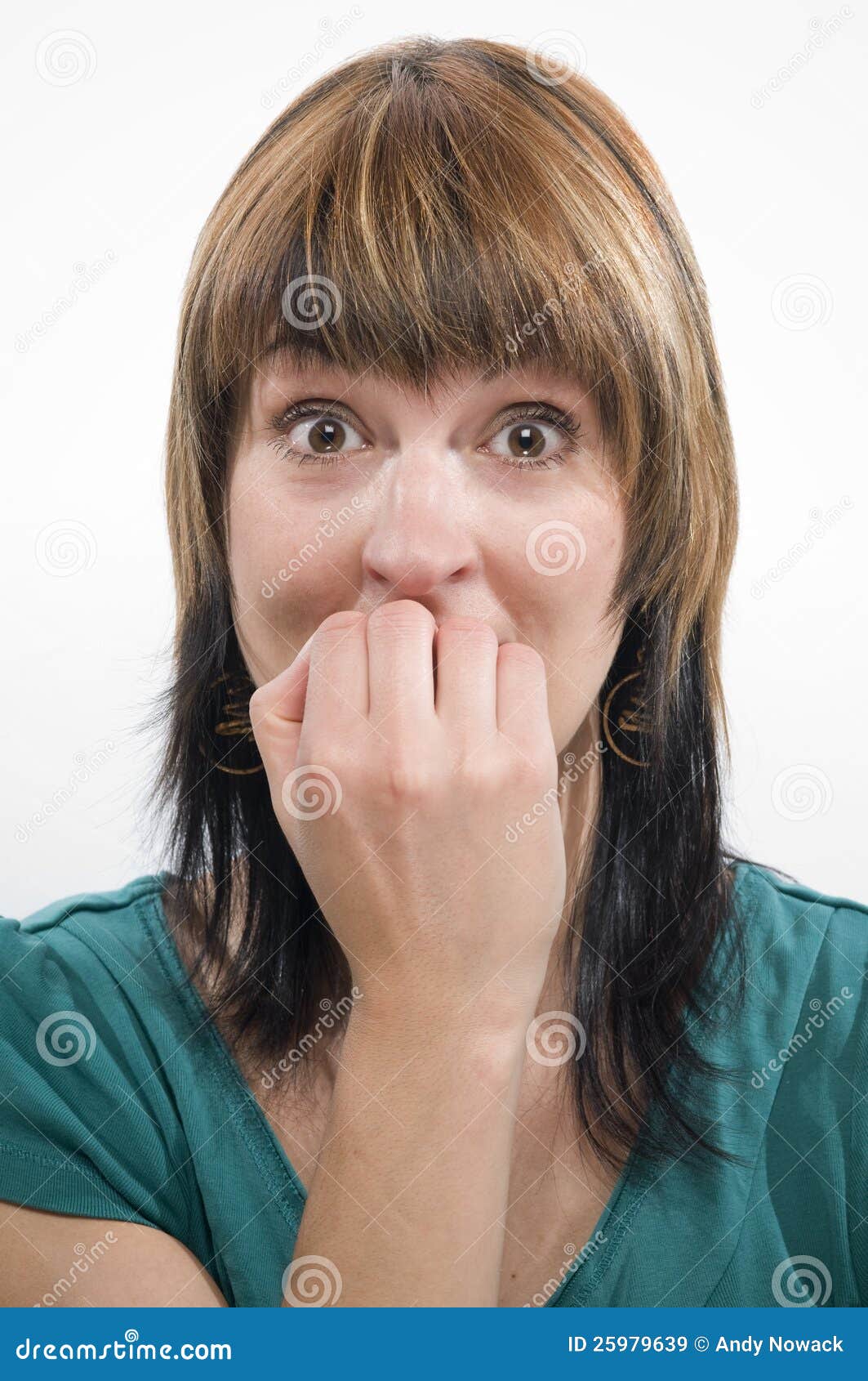 Woman nervous childlike stock image. Image of casual - 25979639