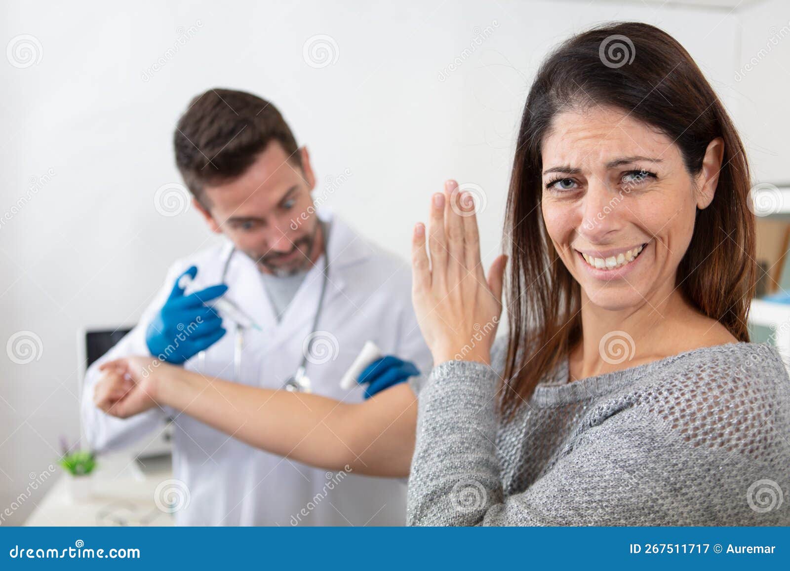 Woman Nervous about Having Injection Stock Image - Image of medicare ...