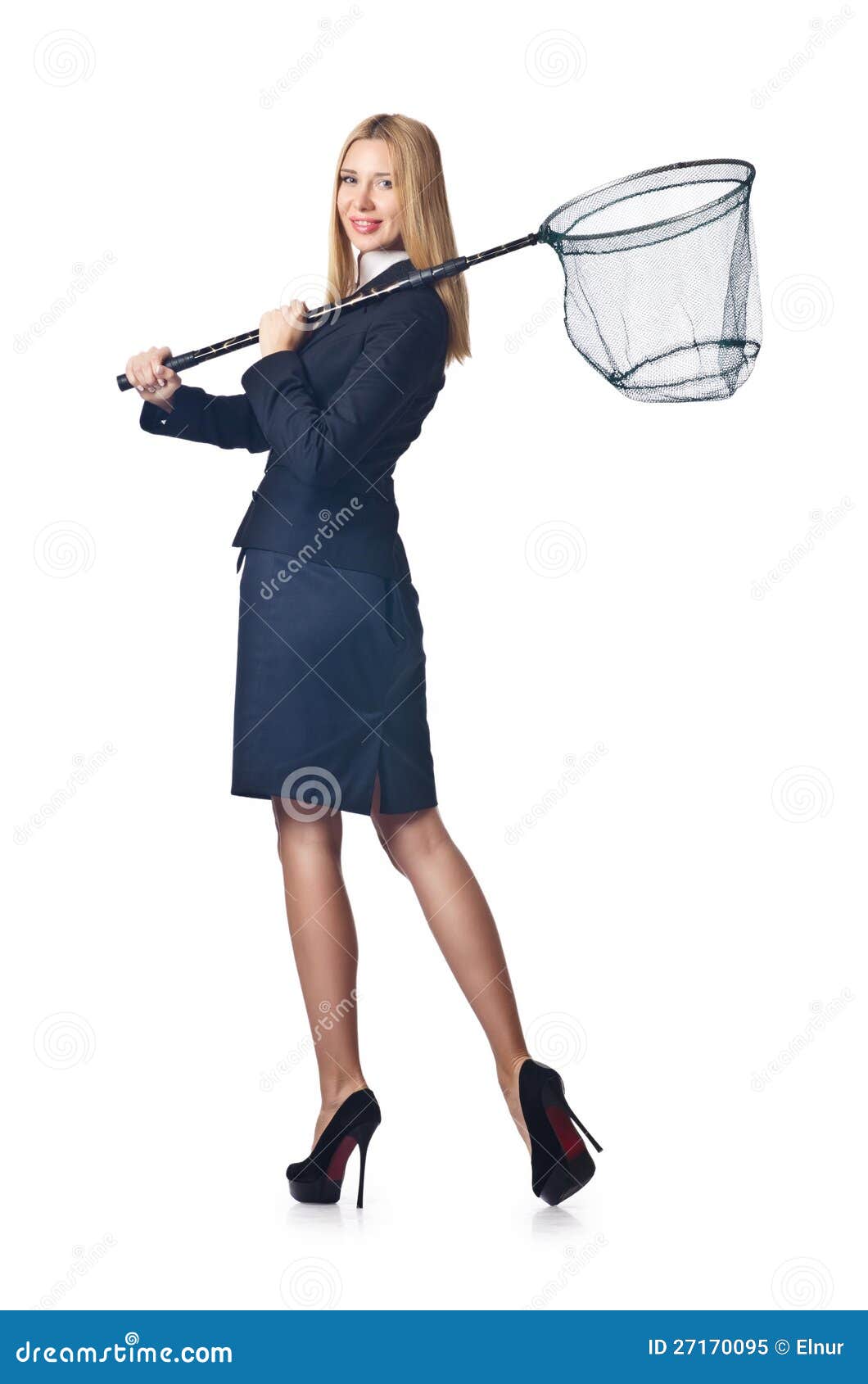 Woman with net stock image. Image of woman, success, catch - 27170095