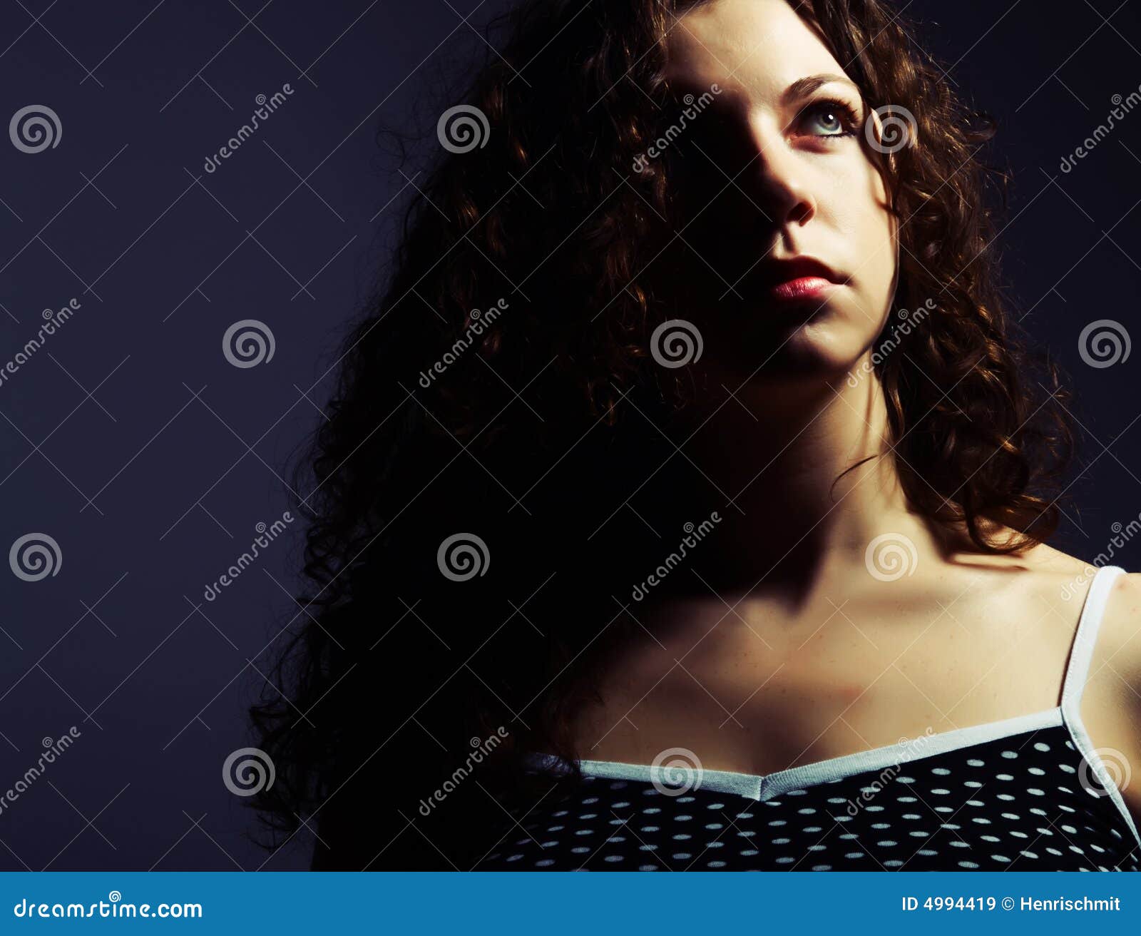 Woman with Nice Dotted Dress Stock Image - Image of eyes, enchanting ...