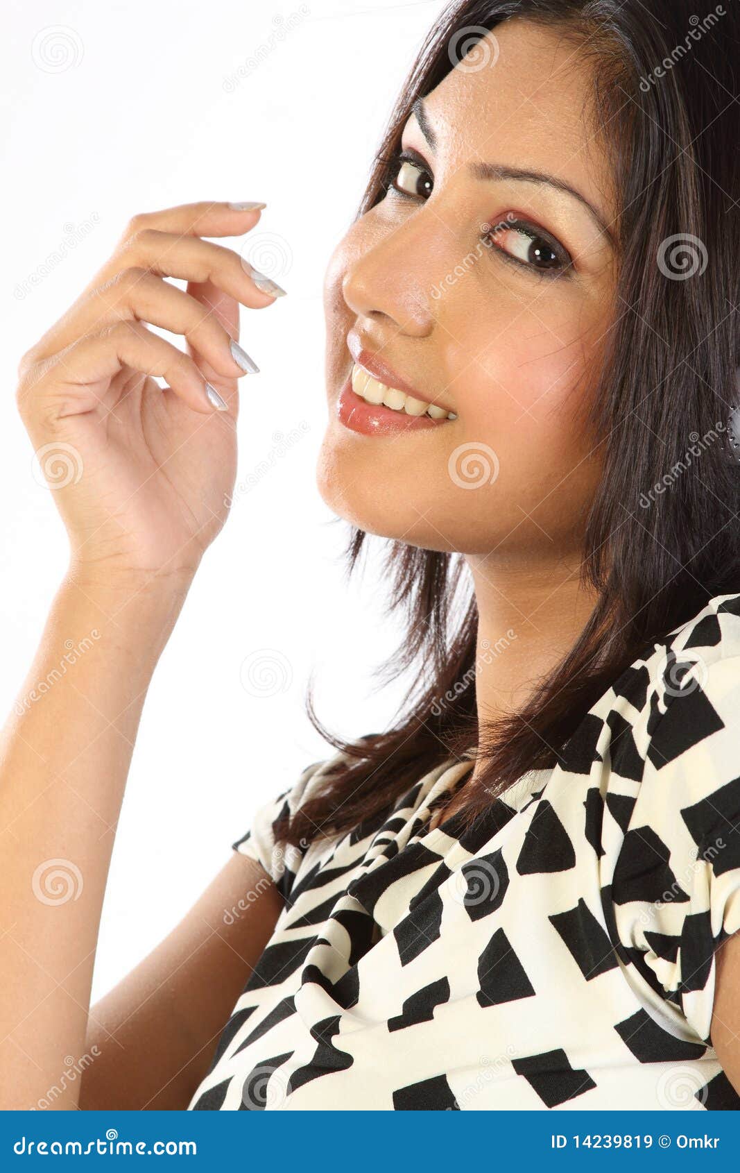 Woman with nice expression stock image. Image of checks - 14239819