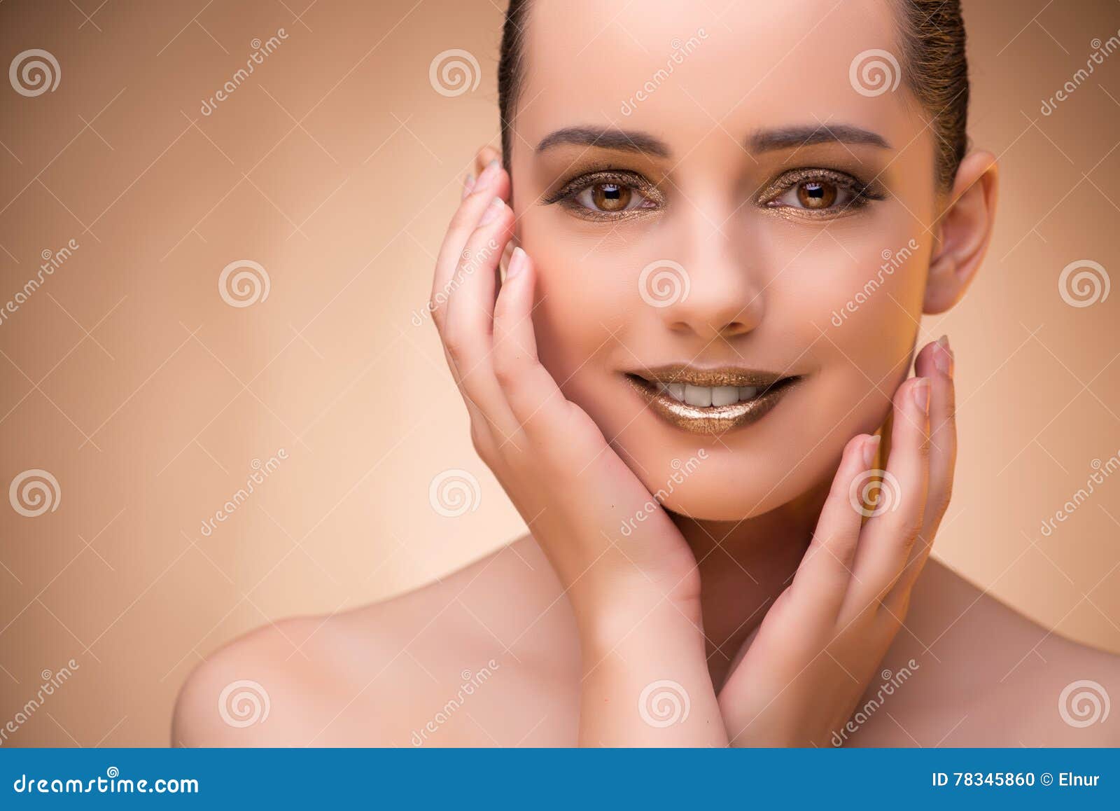 The Woman with Nice Make-up in Beauty Concept Stock Photo - Image of ...