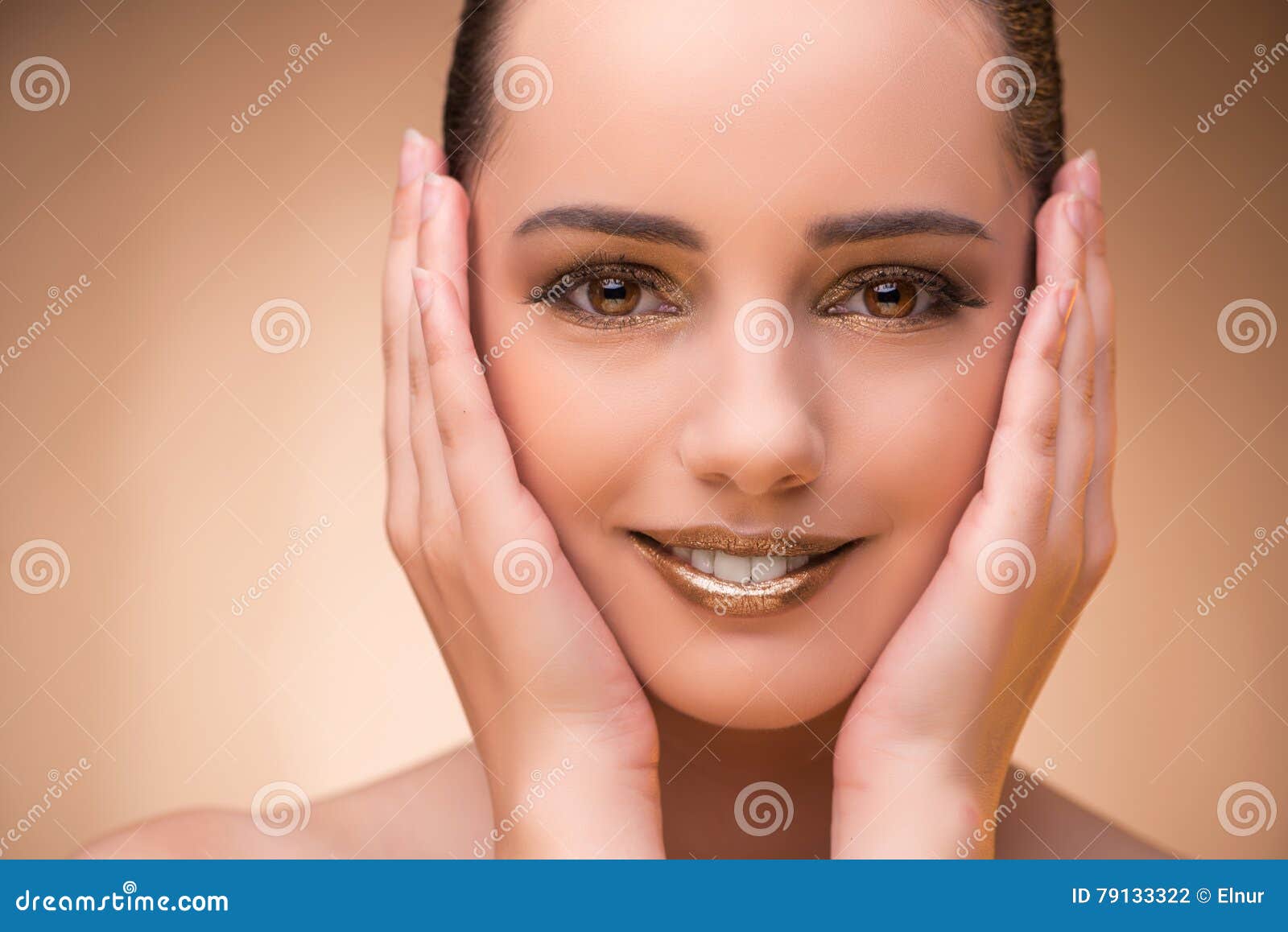 The Woman with Nice Make-up in Beauty Concept Stock Photo - Image of ...