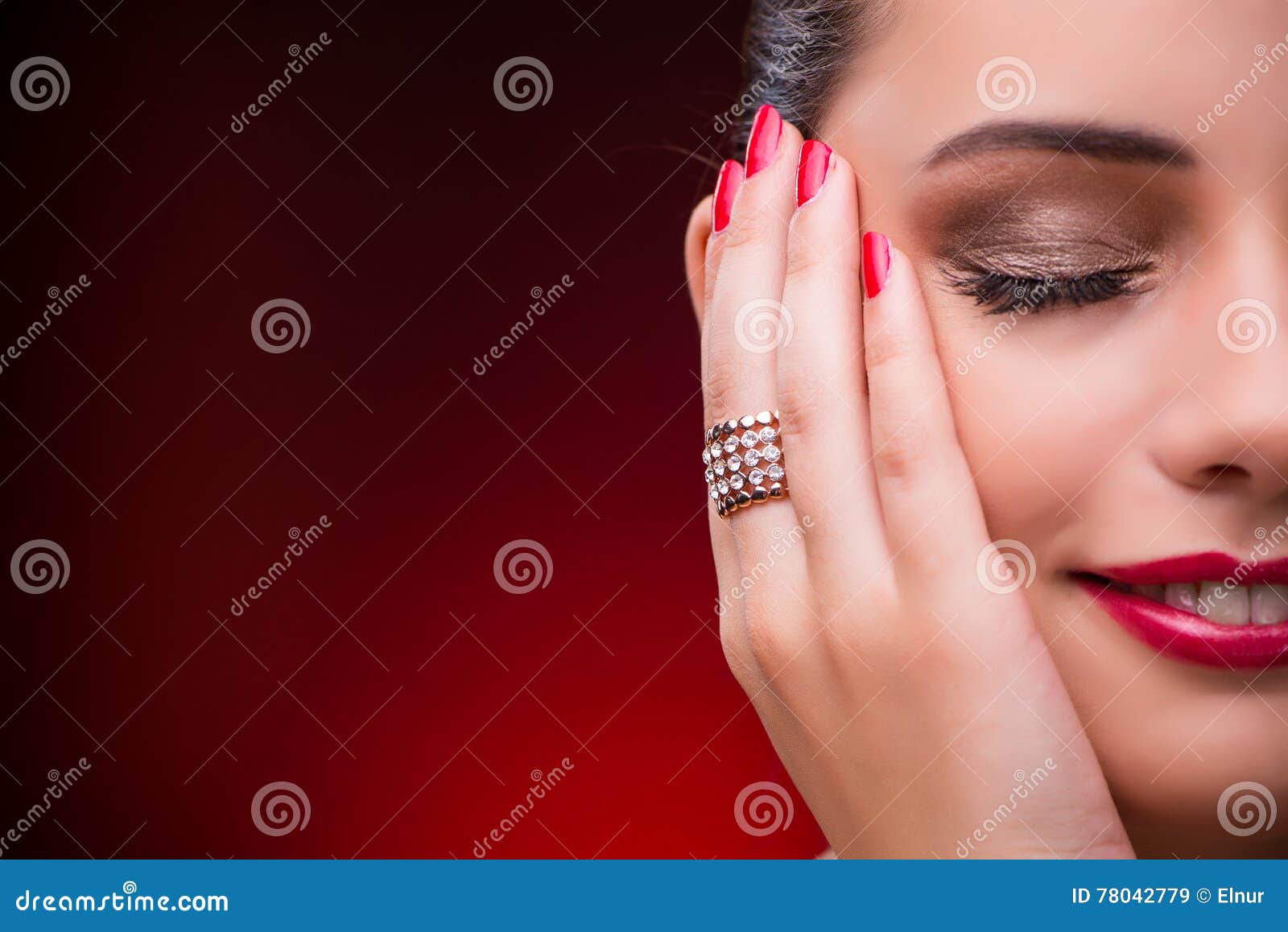 The Woman with Nice Ring in Beauty Concept Stock Image - Image of ...