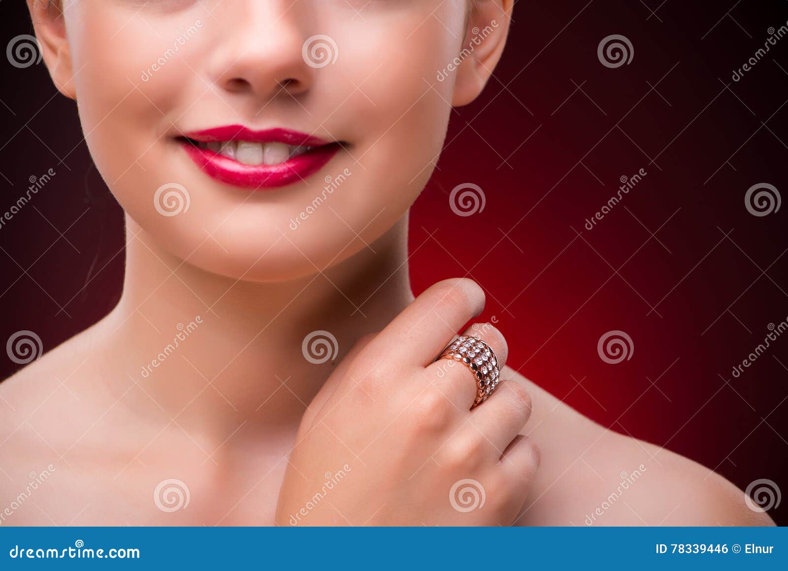 The Woman with Nice Ring in Beauty Concept Stock Photo - Image of ...