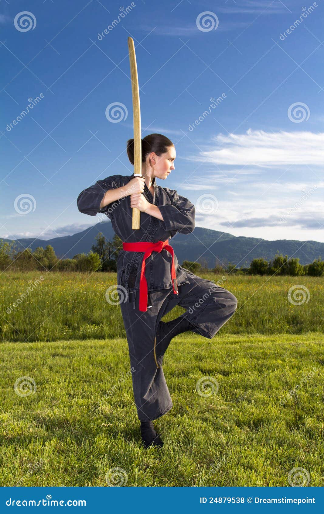 Woman Ninja with Katana Sword Stock Photo - Image of jumping, agility ...