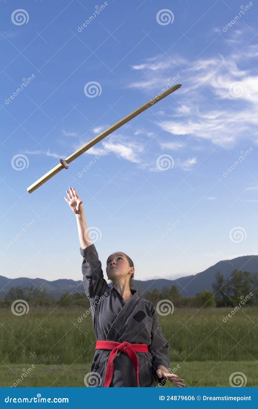 Woman ninja throwing sword stock photo. Image of agility - 24879606