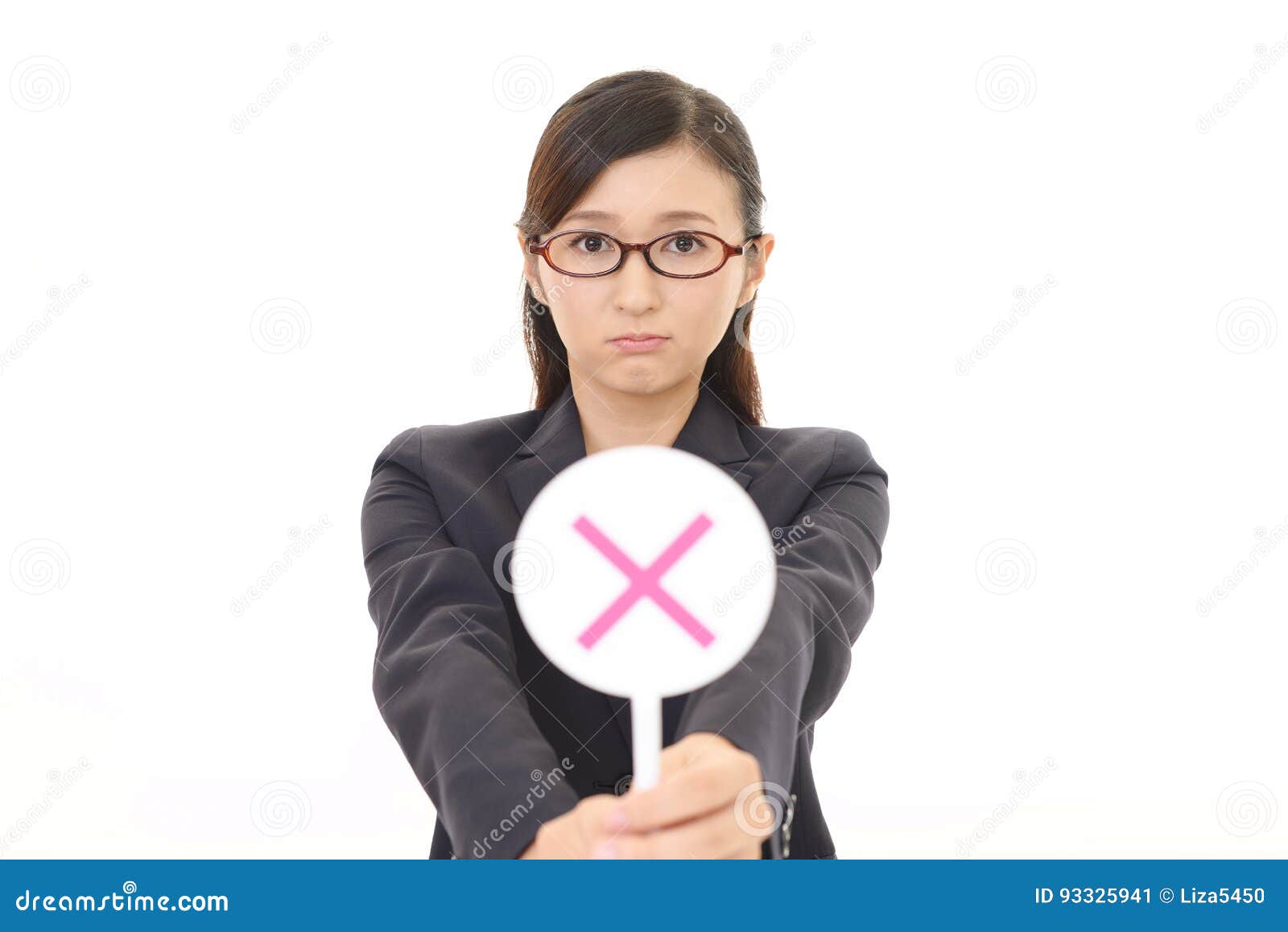 Woman with a No sign stock image. Image of cute, okinawa - 93325941