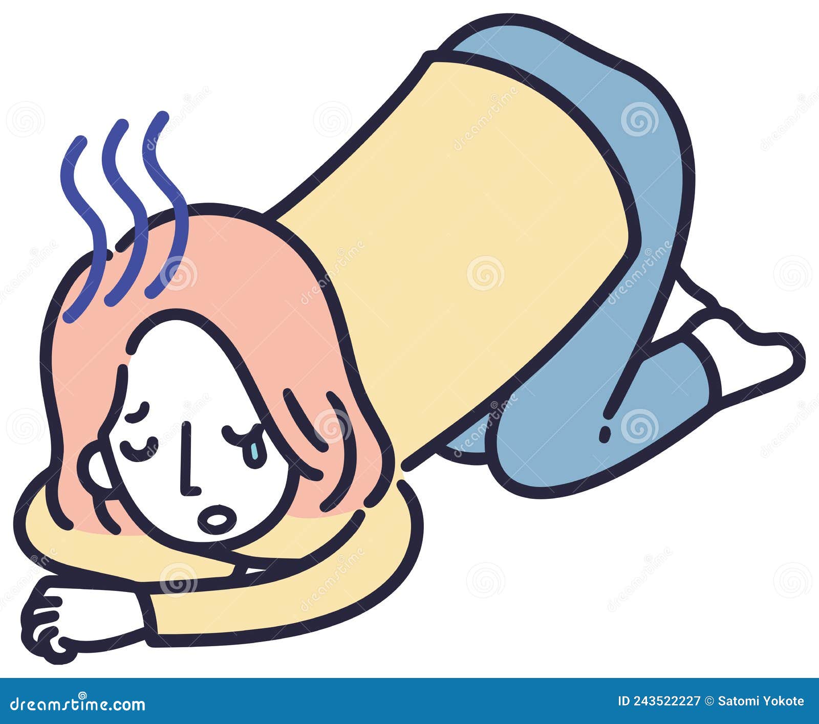 Woman Nodding Her Head Illustration Stock Vector - Illustration of ...