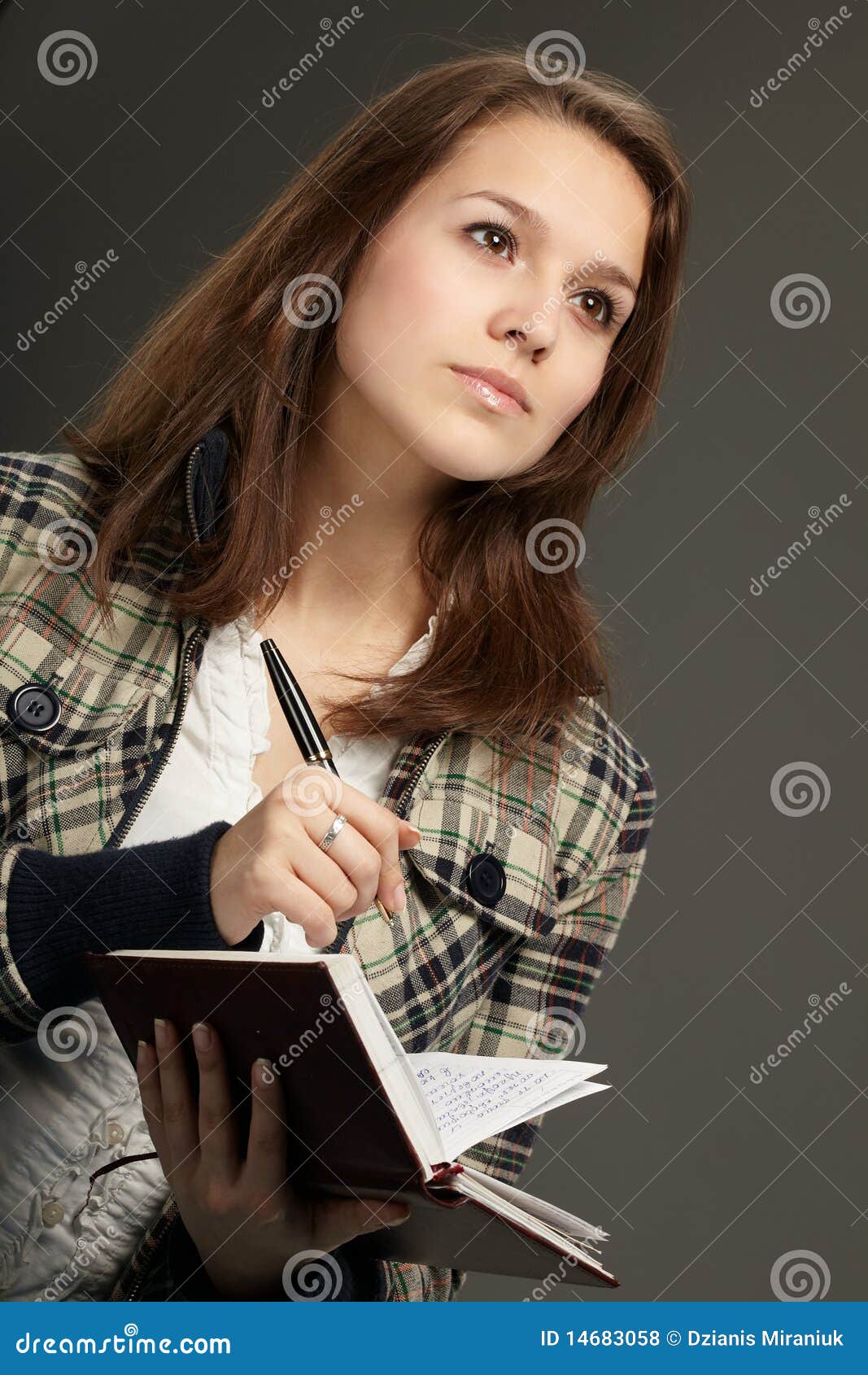 Woman with notebook stock photo. Image of female, smile - 14683058