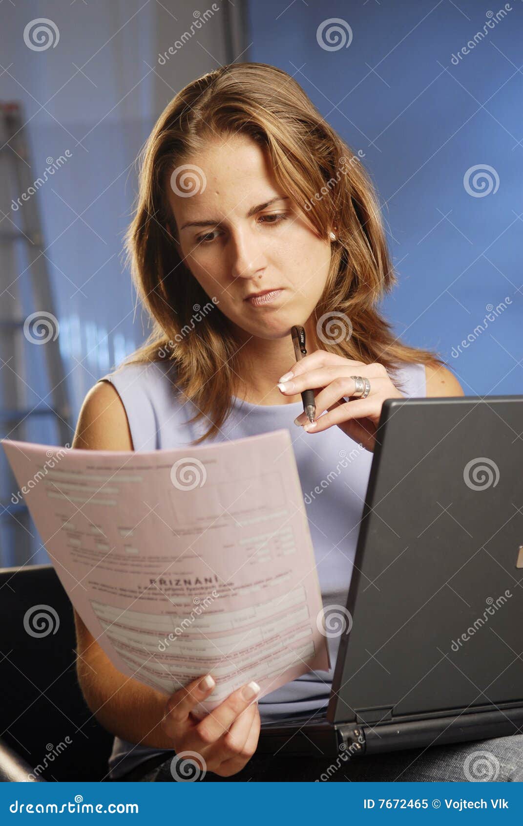 Woman with notebook stock image. Image of hair, appealing - 7672465