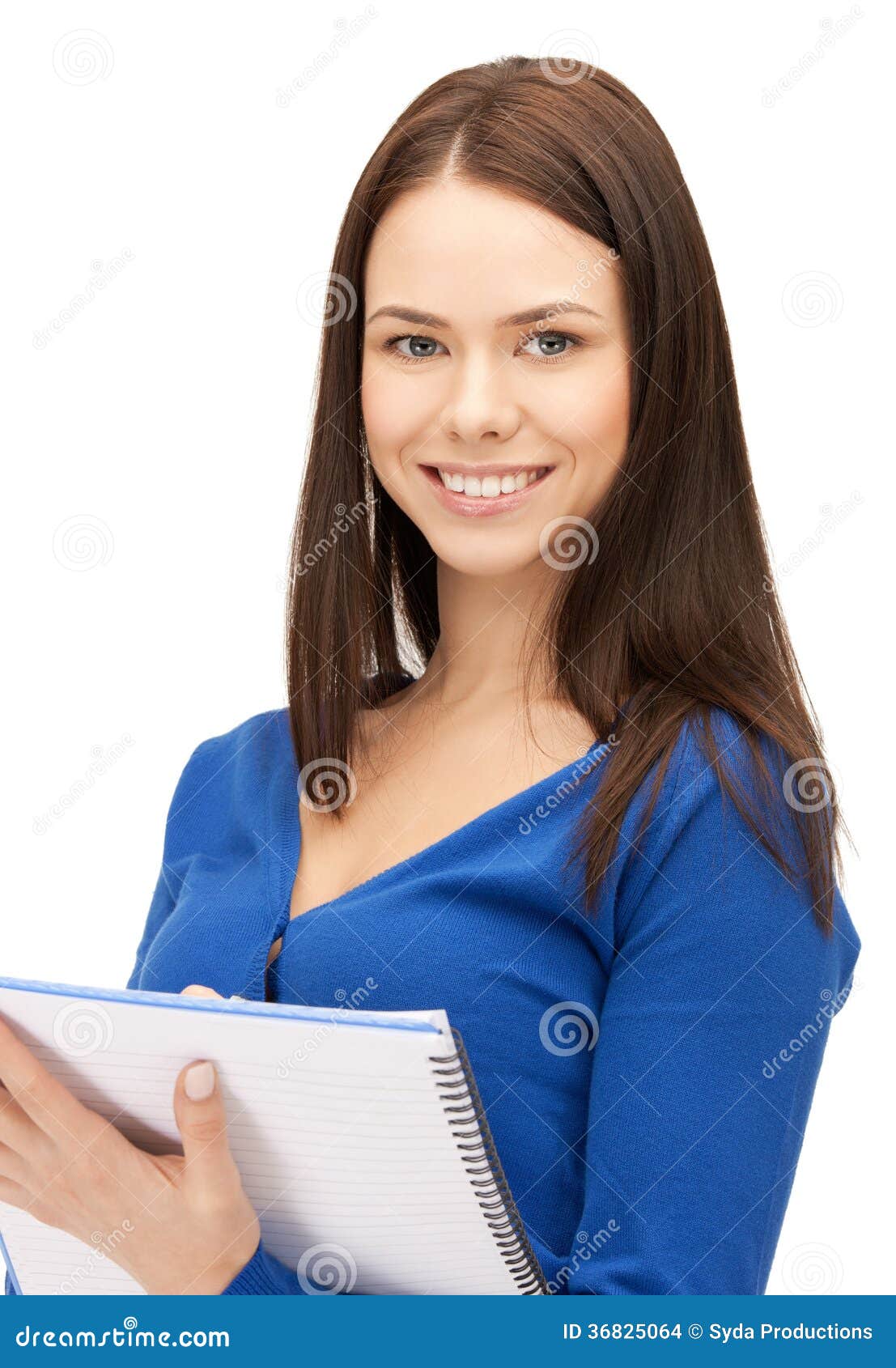 Woman with notepad stock photo. Image of lovely, notepad - 36825064